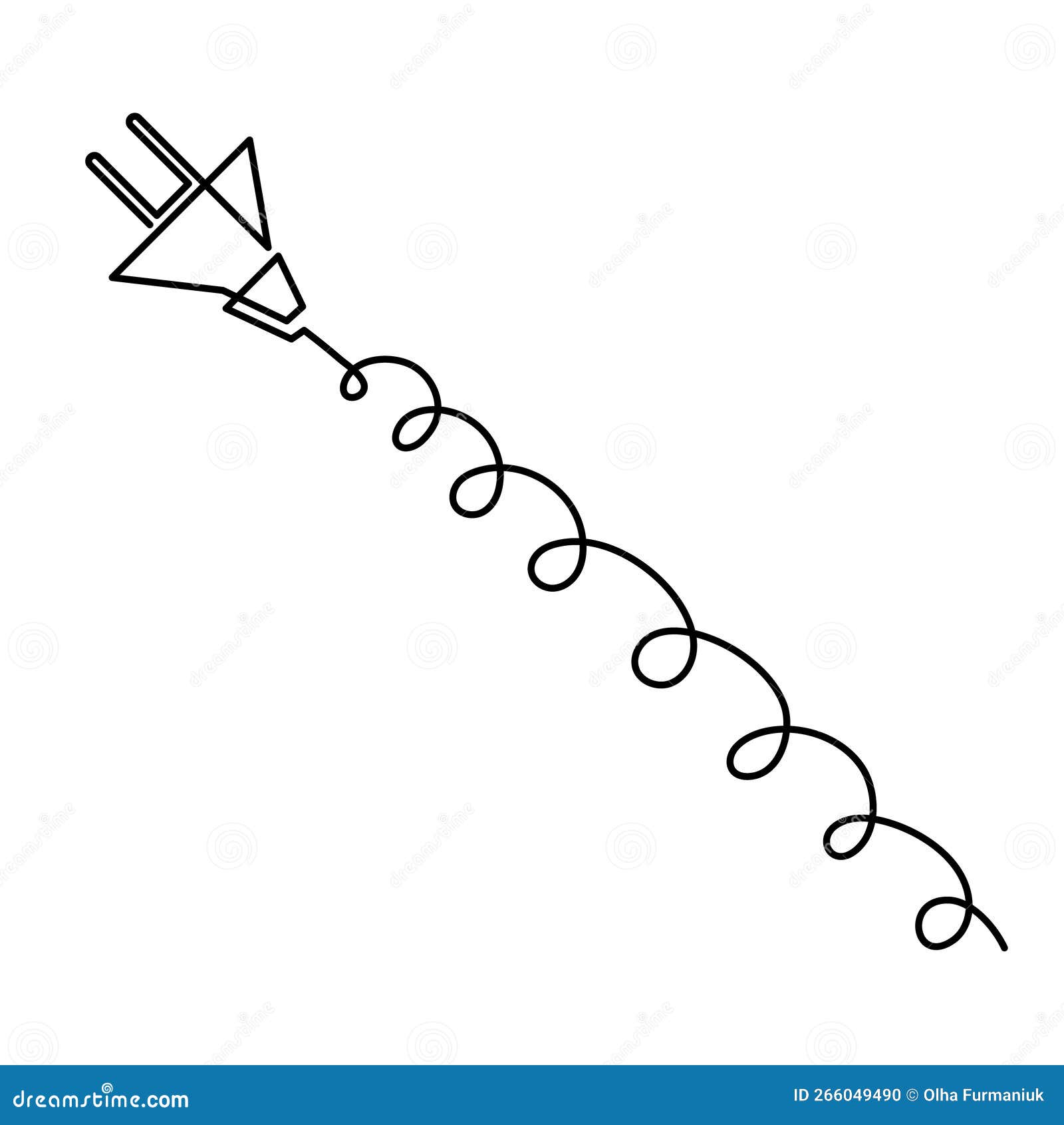 Plug and Wire, One Line Art, Hand Drawn Electrical Cord Continuous ...