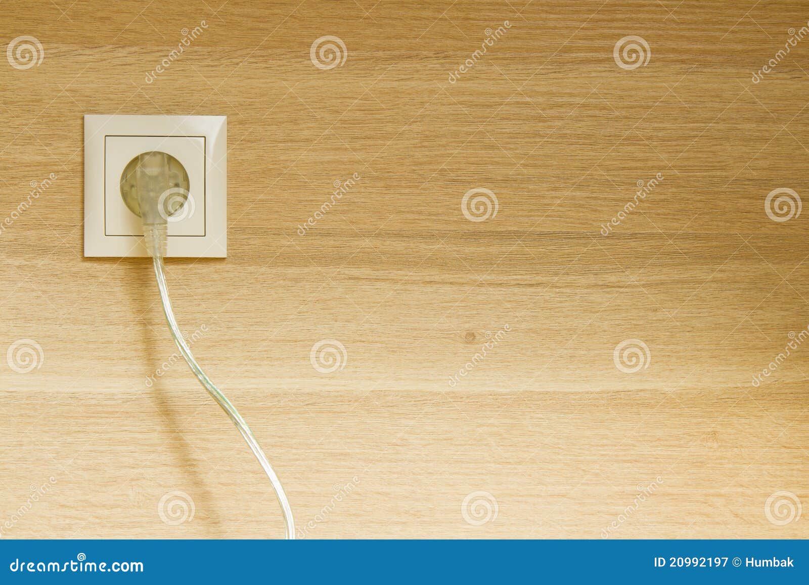 Plug in wooden wall stock image. Image of wire, equipment - 20992197