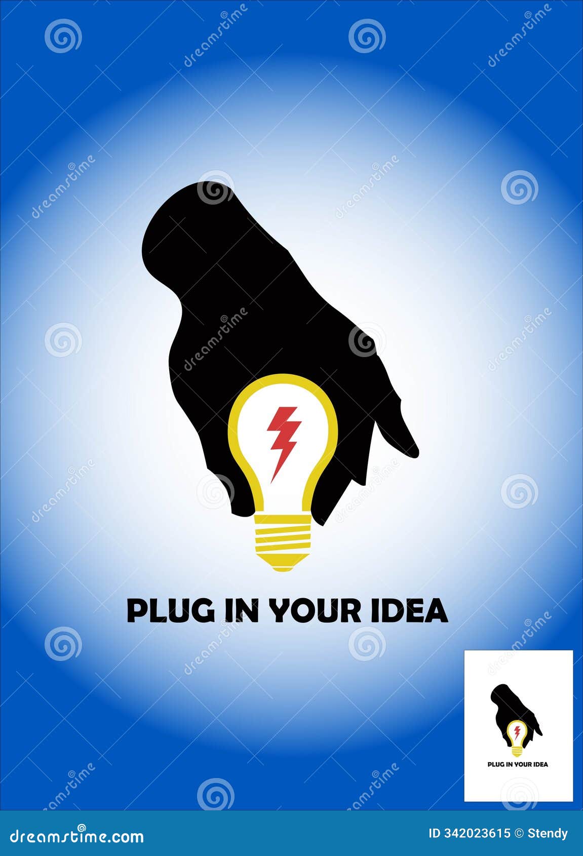 Plug in Your Idea, Creativity and Solution Stock Illustration ...