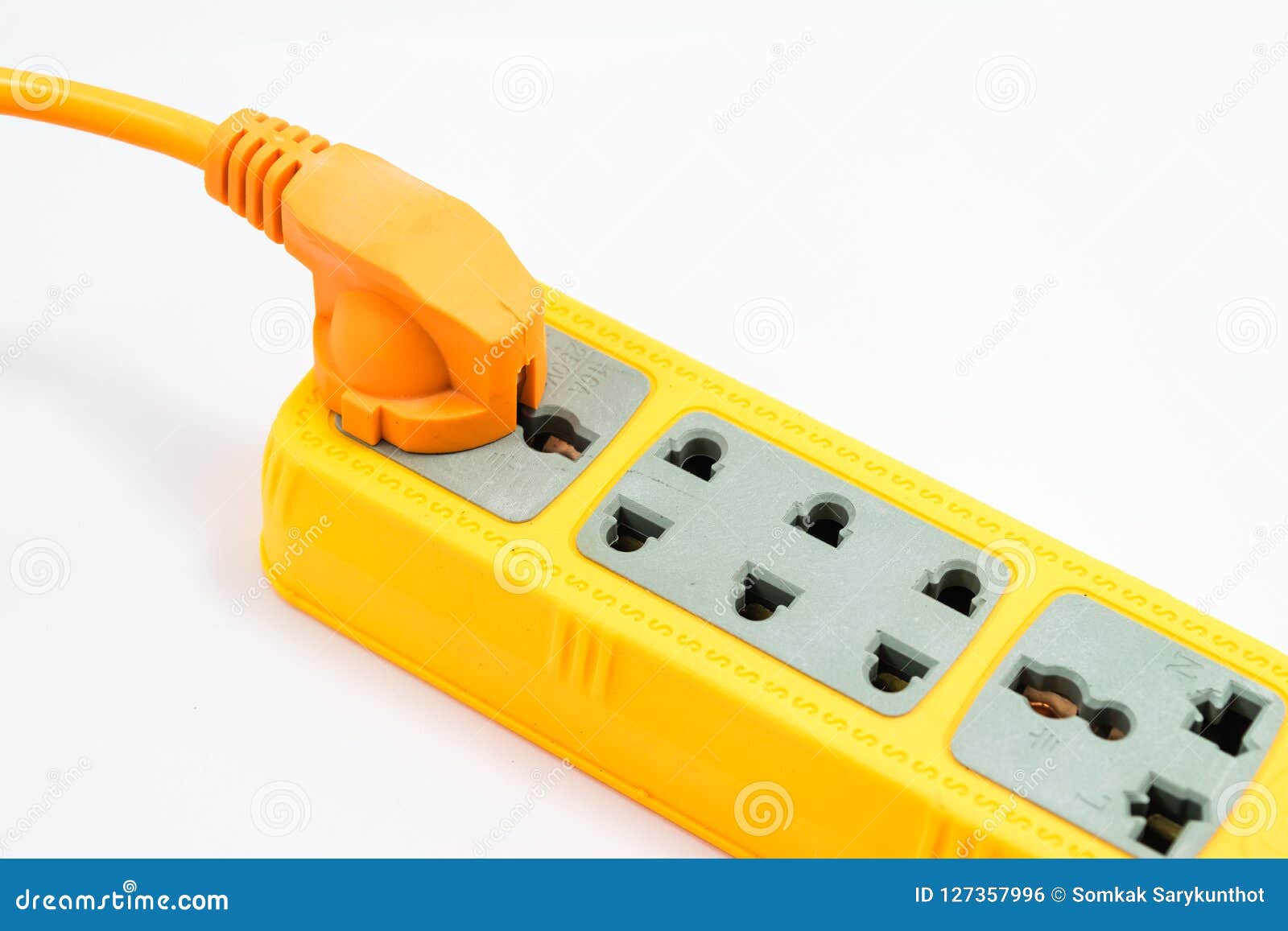 Plugged electric devices stock photo. Image of industry - 127357996