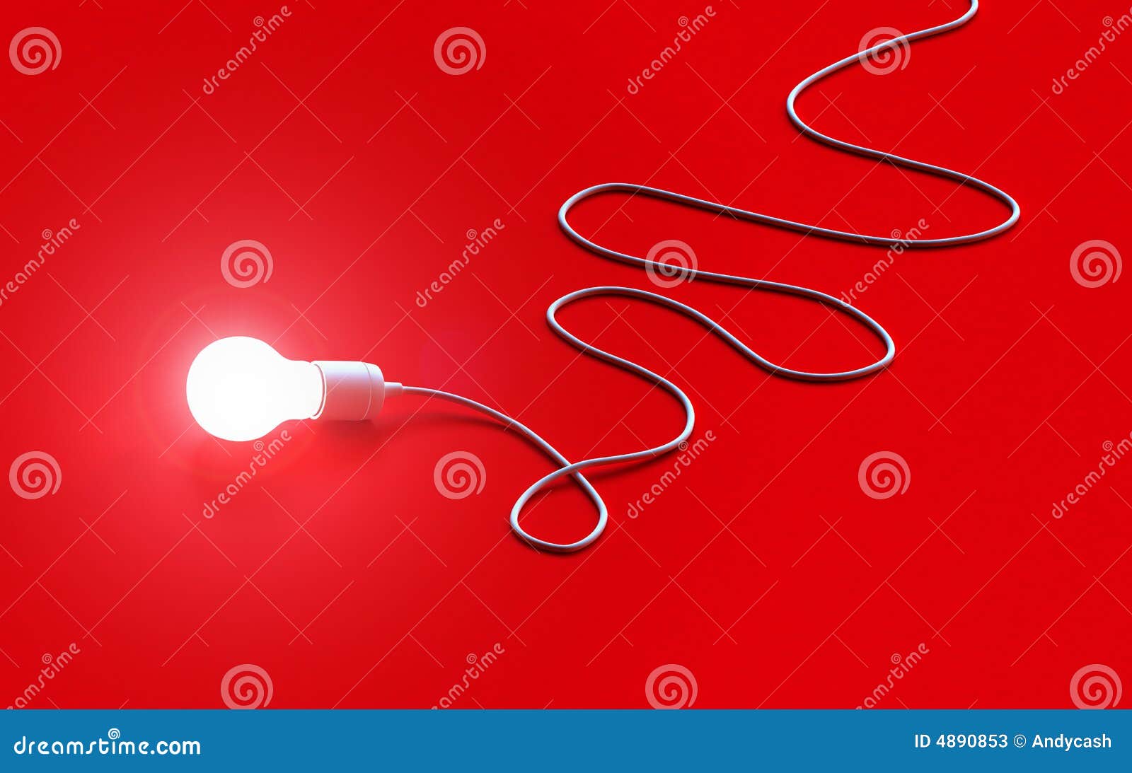 Plugged Lamp on Red Background Stock Illustration - Illustration of ...