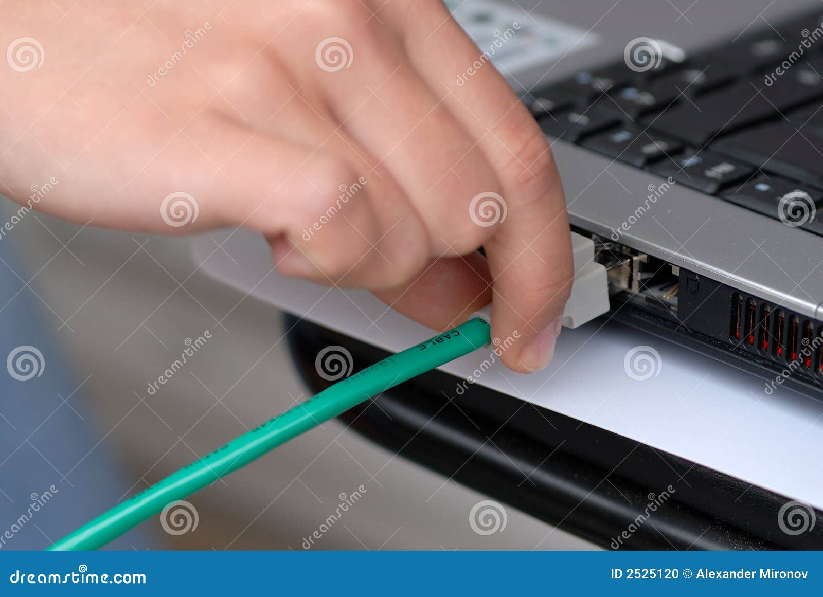 Plugged network cable stock photo. Image of elegant, notebook - 2525120