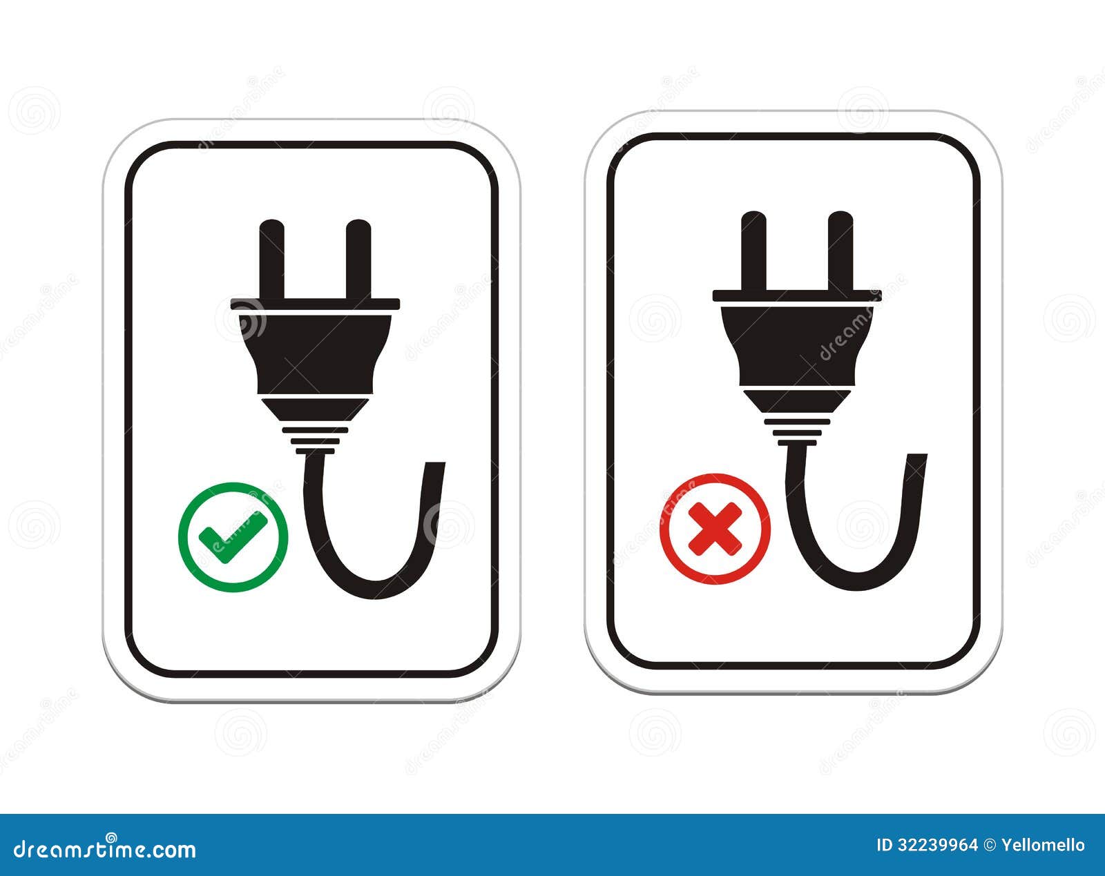 Plugged and Un-plugged Signs Stock Vector - Illustration of connector ...