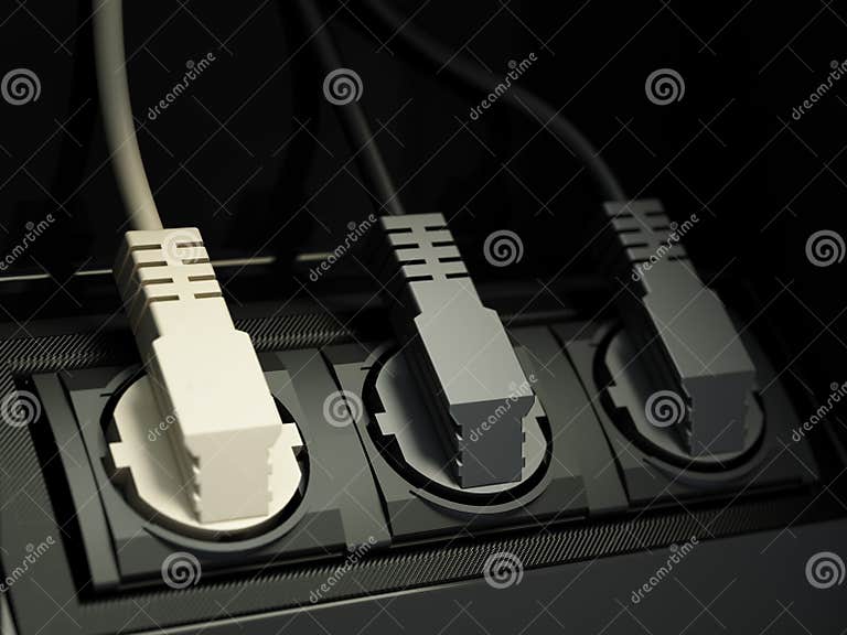 Plugged wires stock photo. Image of full, supply, black - 33762902