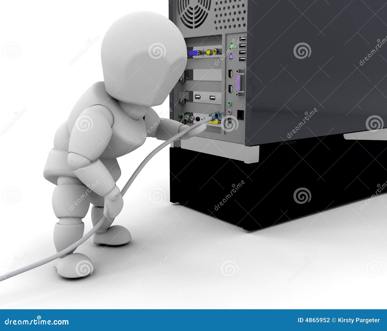 Plugging in cable stock illustration. Illustration of concept - 4865952