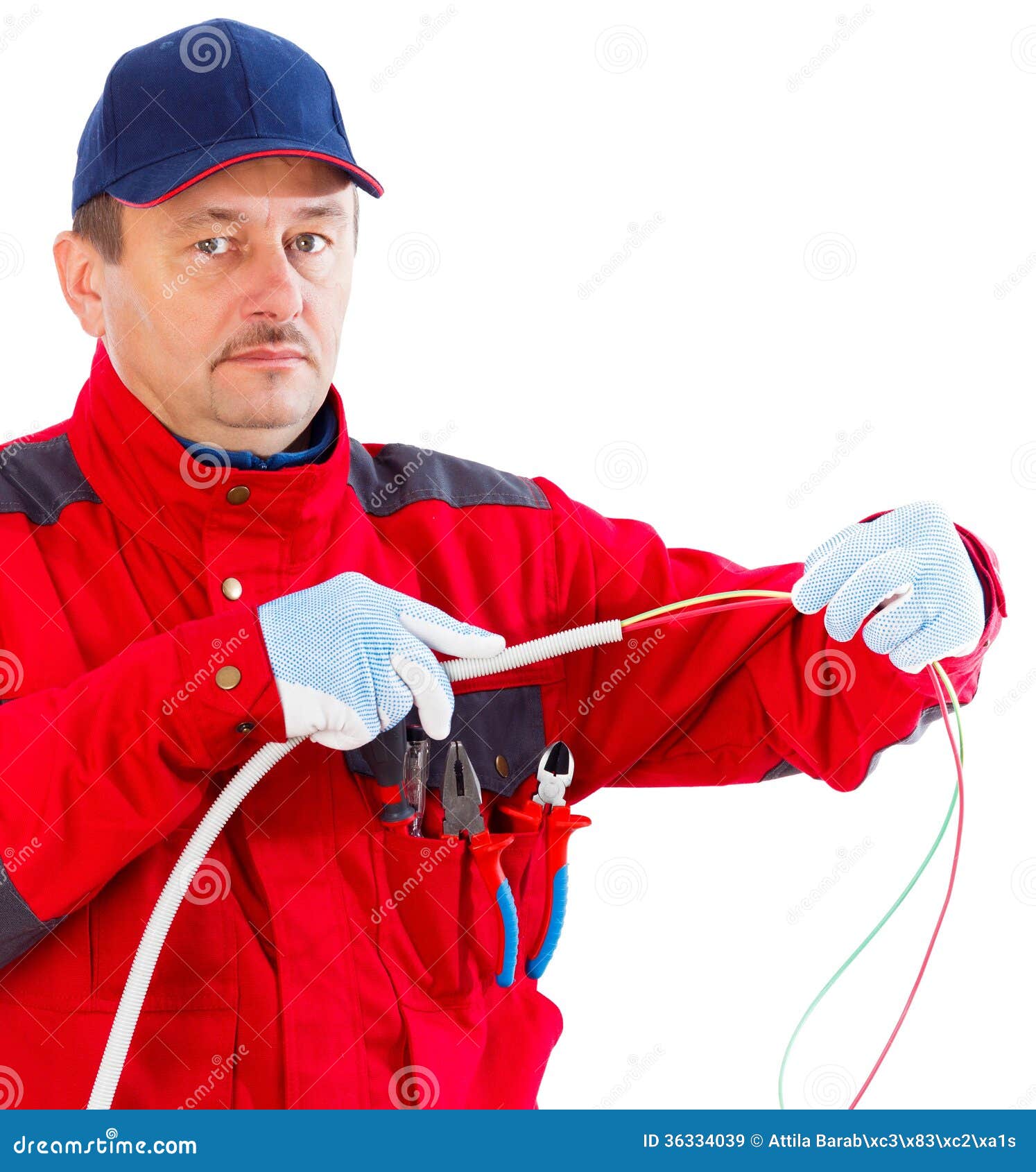 Plugging cable in tube stock image. Image of mechanic - 36334039