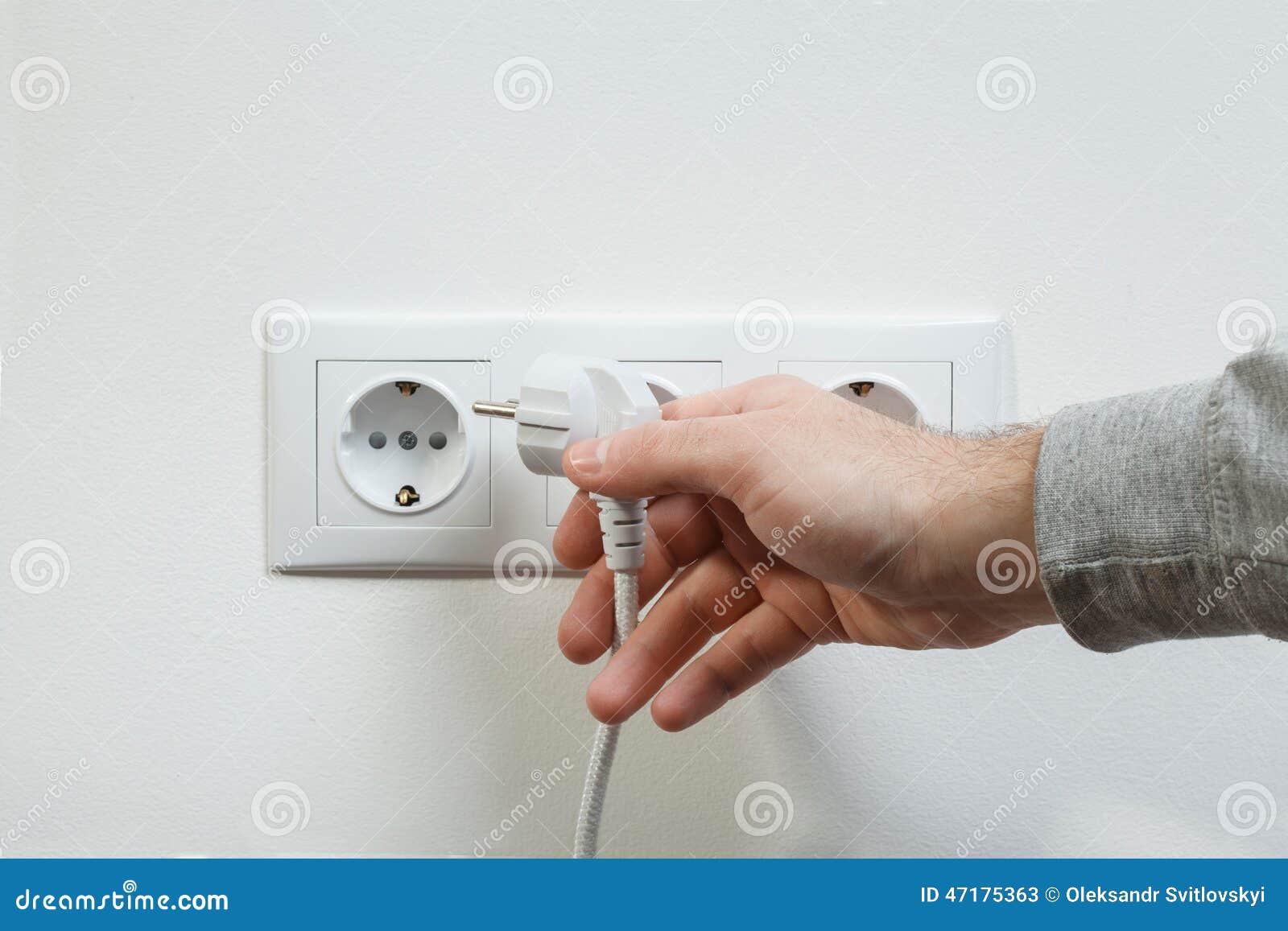 Plugging Electrical Cable To Socket Stock Image - Image of electrical ...