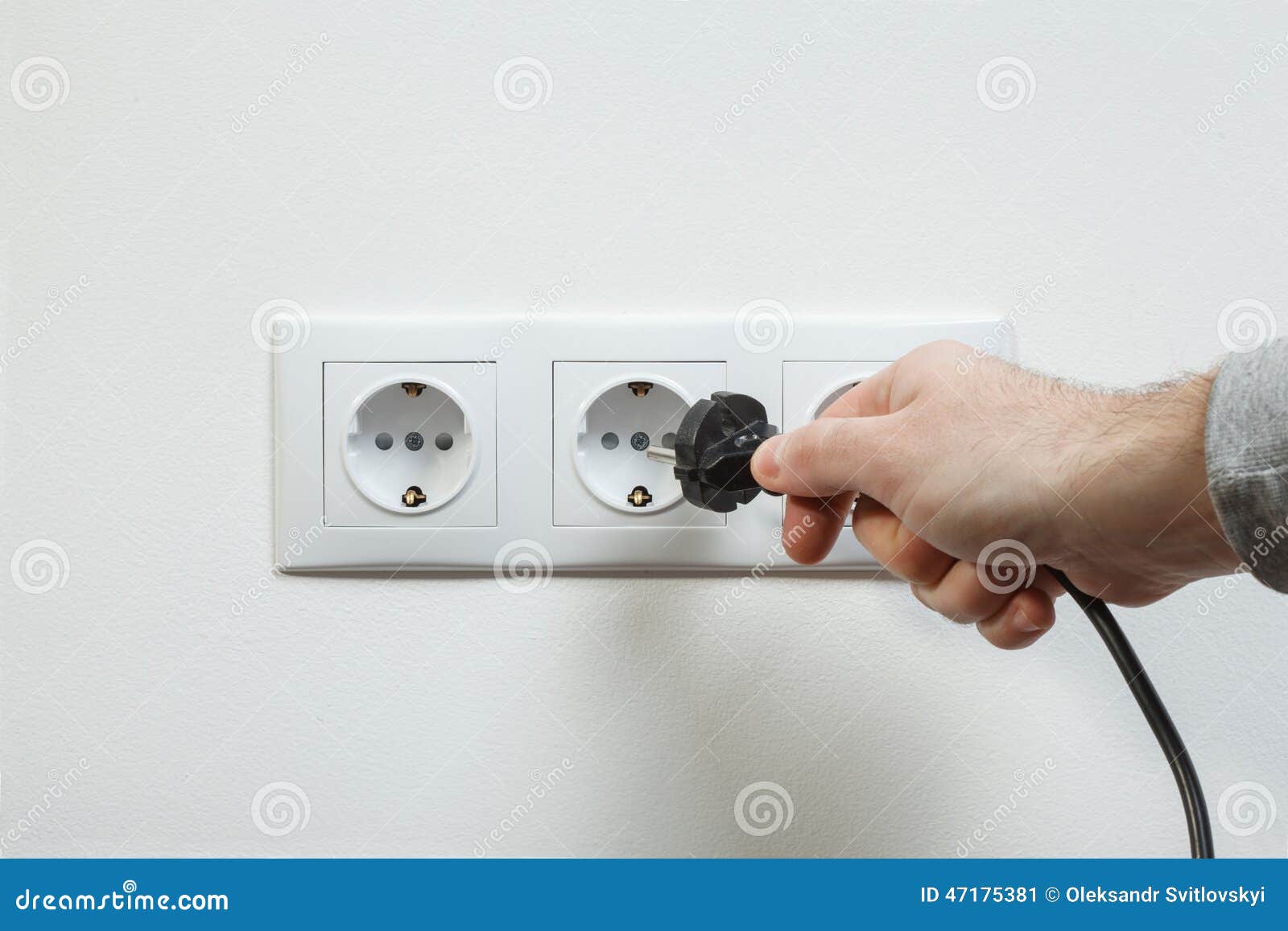 Plugging Electrical Cable To Socket Stock Image - Image of electricity ...