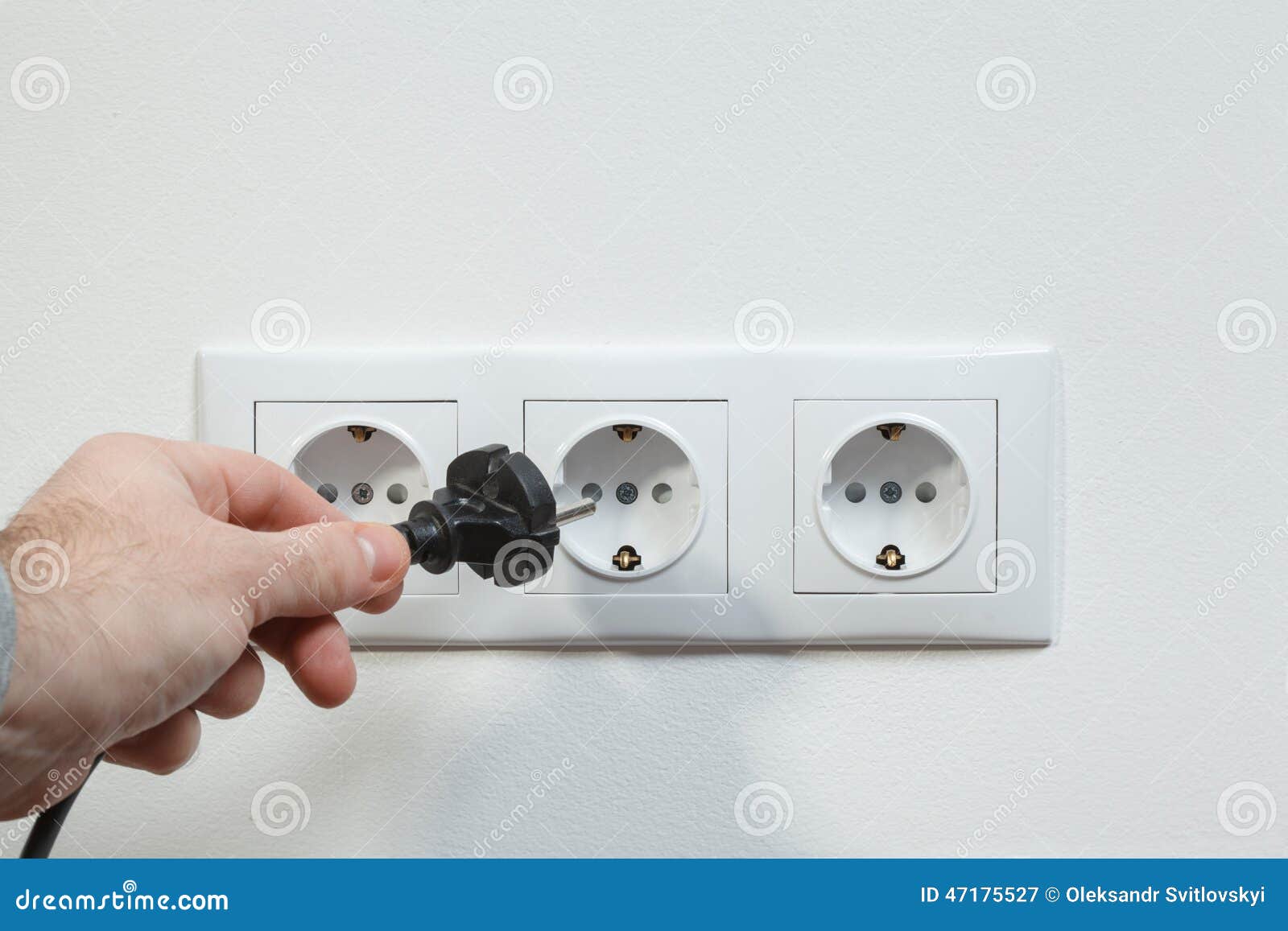 Plugging Electrical Cable To Socket Stock Image - Image of standard ...