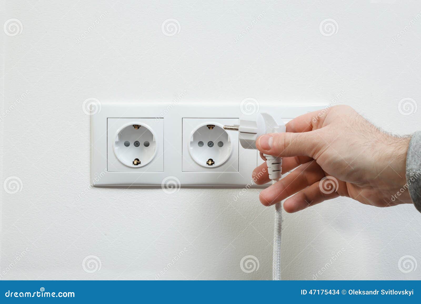 Plugging Electrical Cable To Socket Stock Photo - Image of technology ...