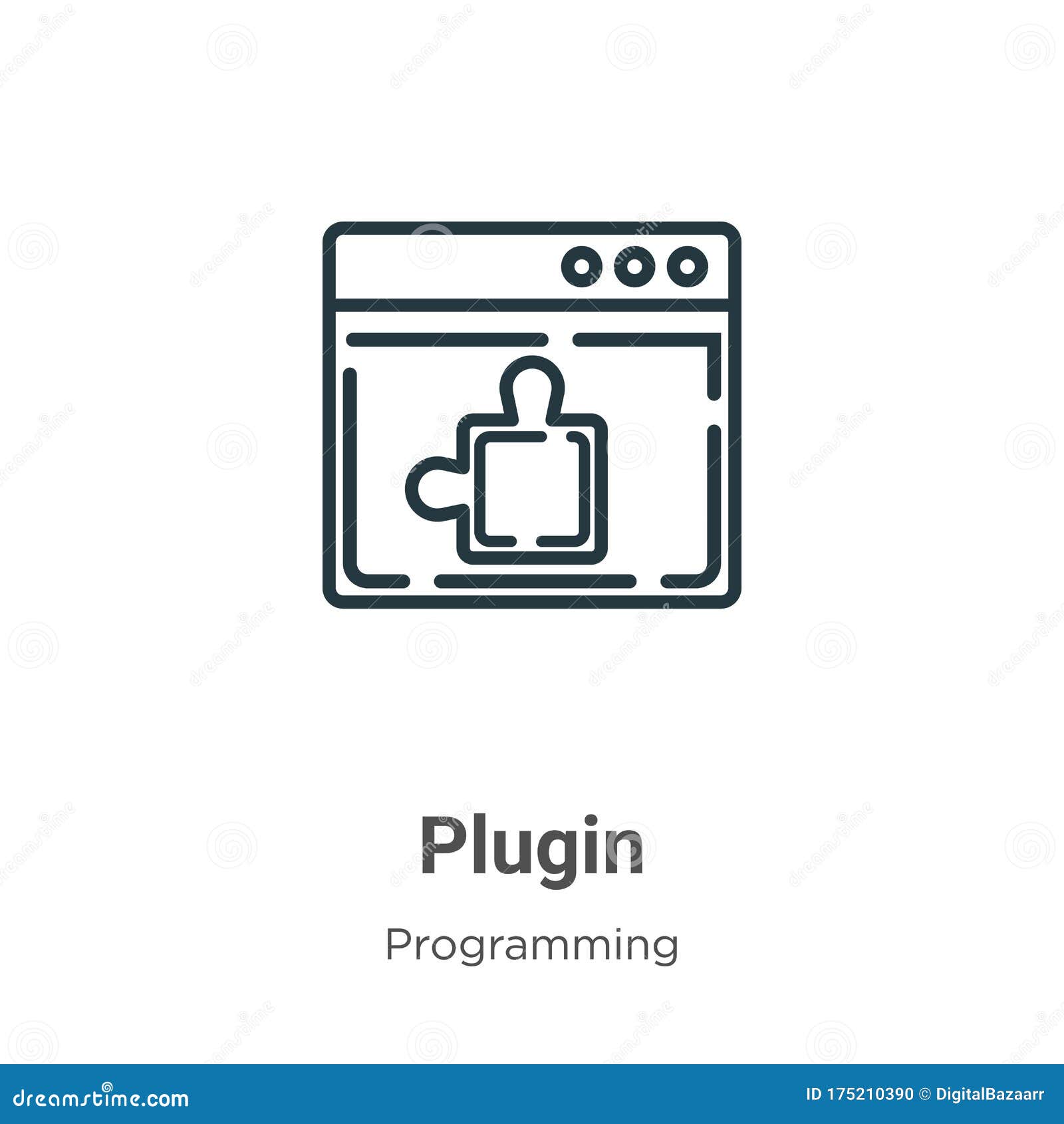 Plugin Outline Vector Icon. Thin Line Black Plugin Icon, Flat Vector ...