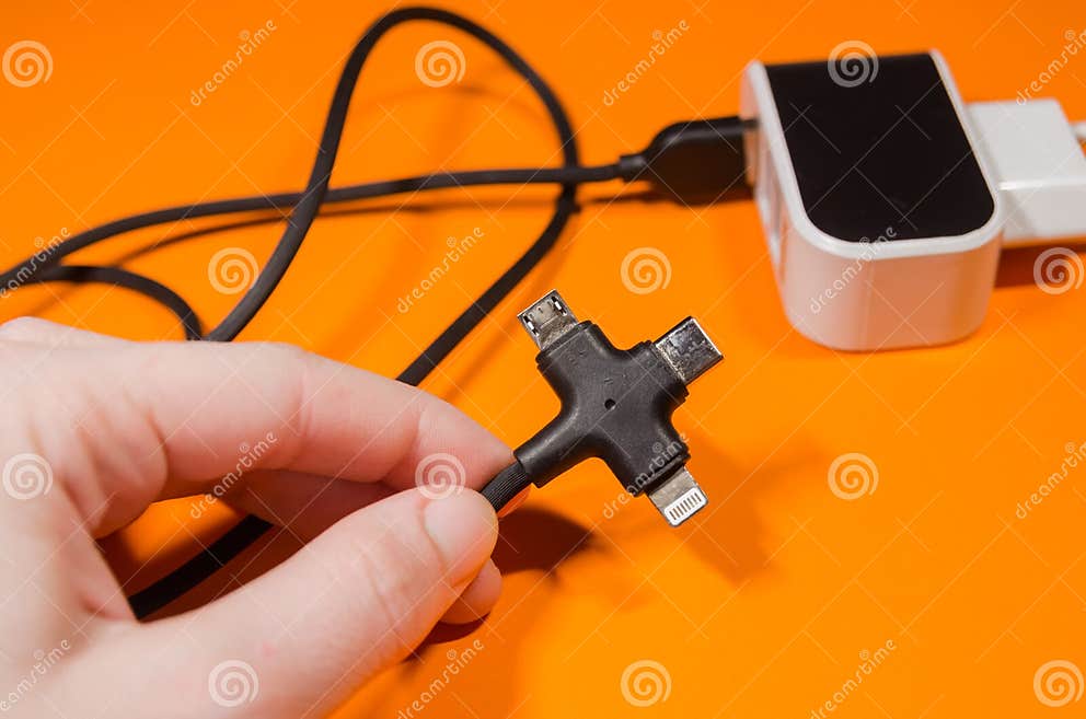 Pluging Cable into a Adapter Stock Photo - Image of home, electrician ...