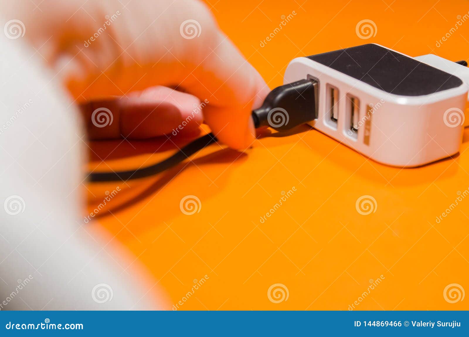 Pluging Cable into a Adapter Stock Photo - Image of charger, electrical ...