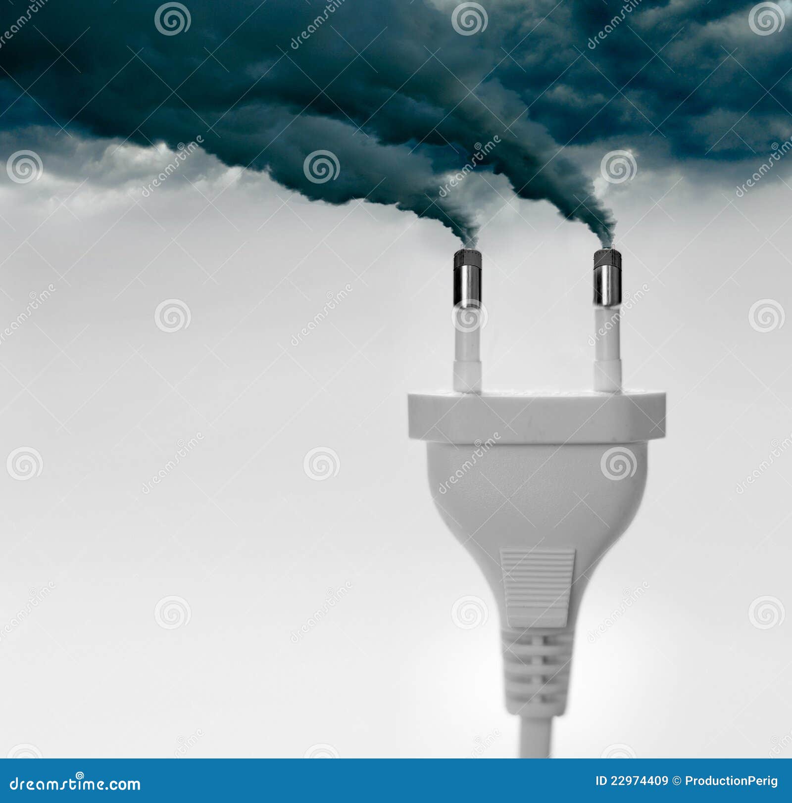 Plugs Ejecting Smoke - Pollution Concept Stock Image - Image of ...