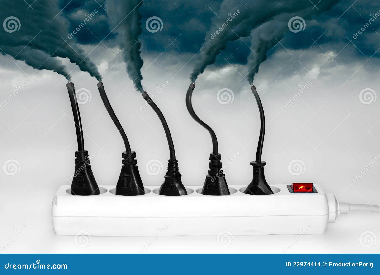 Plugs Ejecting Smoke - Pollution Concept Stock Photo - Image of ecology ...
