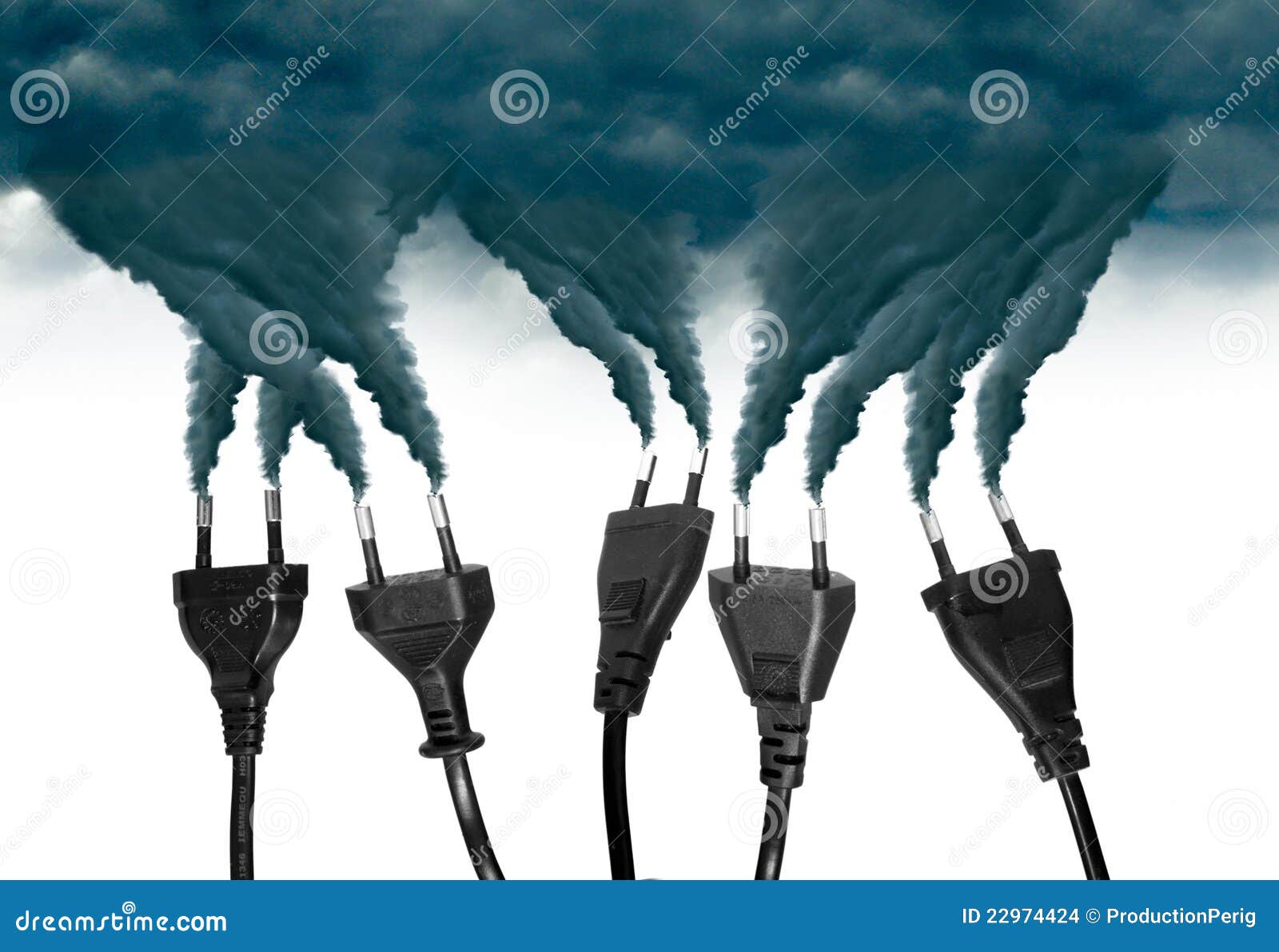 Plugs Ejecting Smoke - Pollution Concept Stock Photo - Image of ...