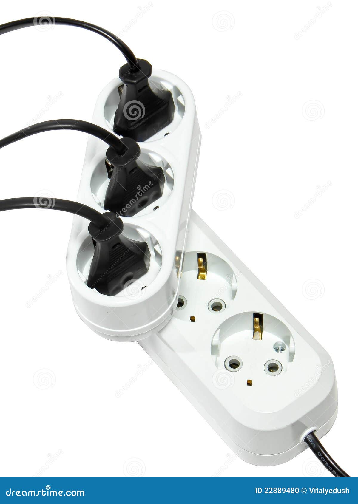 Plugs in Electric Socket. Isolated Stock Photo - Image of cord, home ...