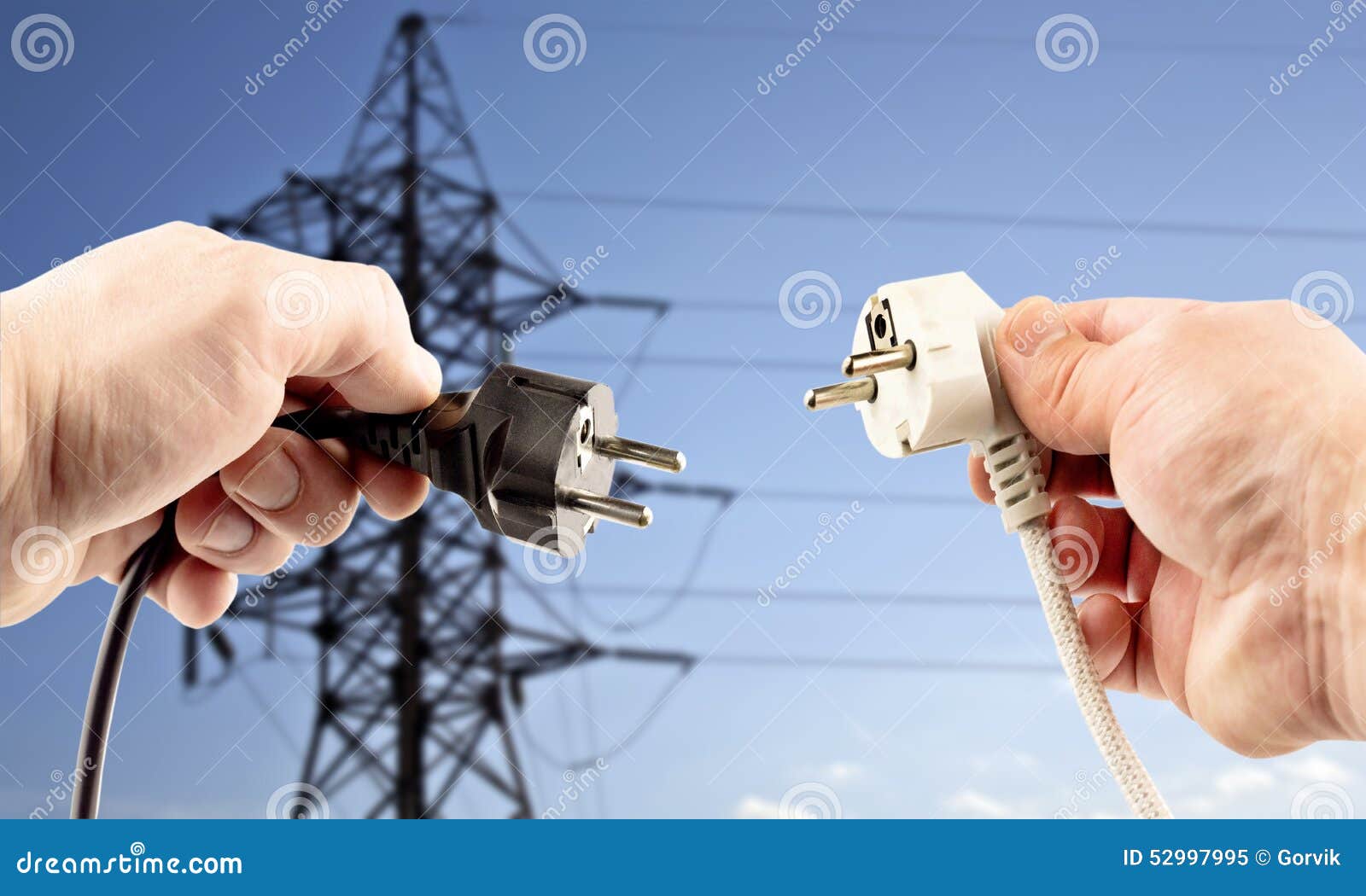 Plugs in hand stock image. Image of support, plug, shtepsel - 52997995