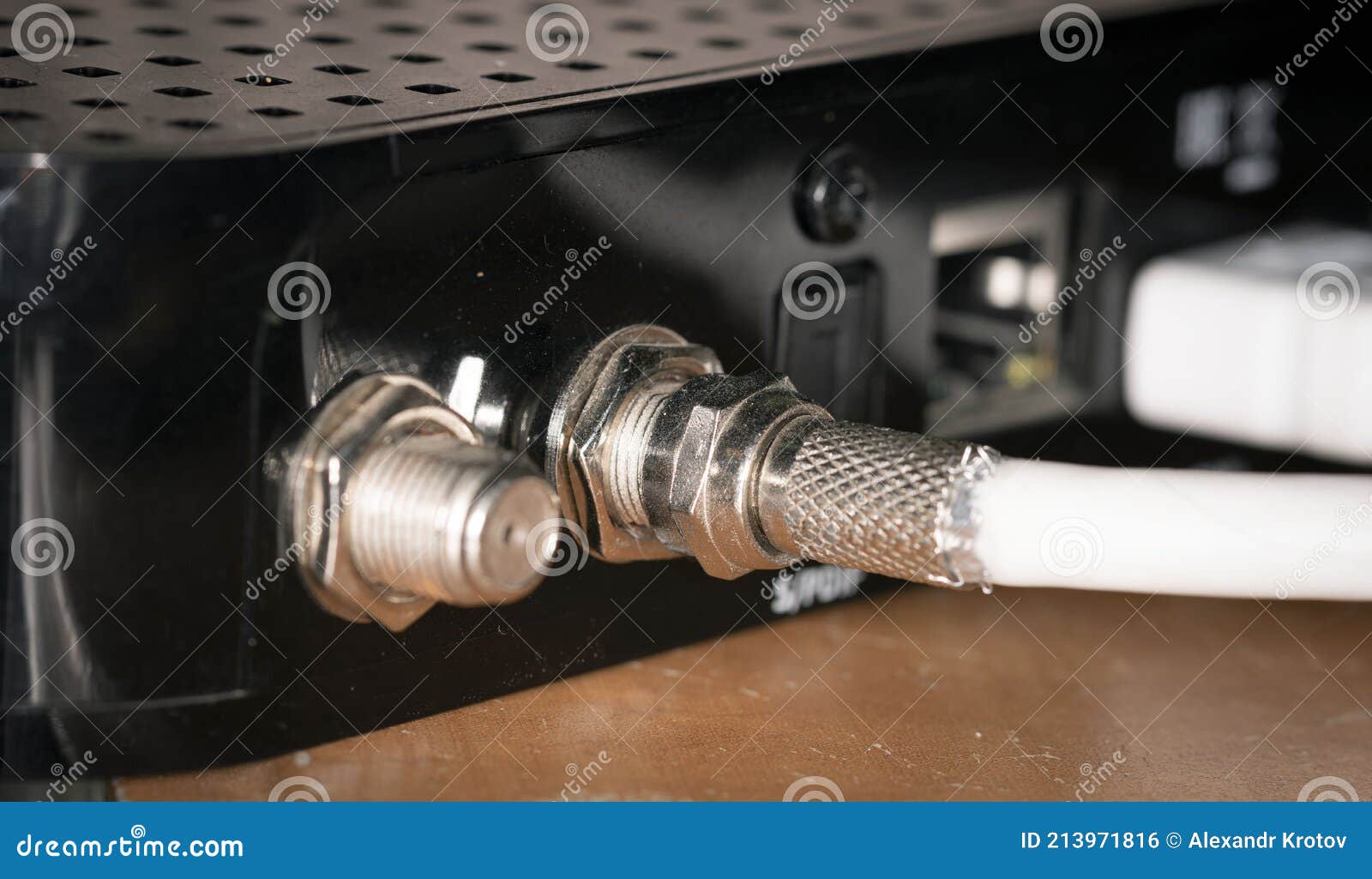 Plugs Inserted into the Device Close Up Stock Photo - Image of double ...