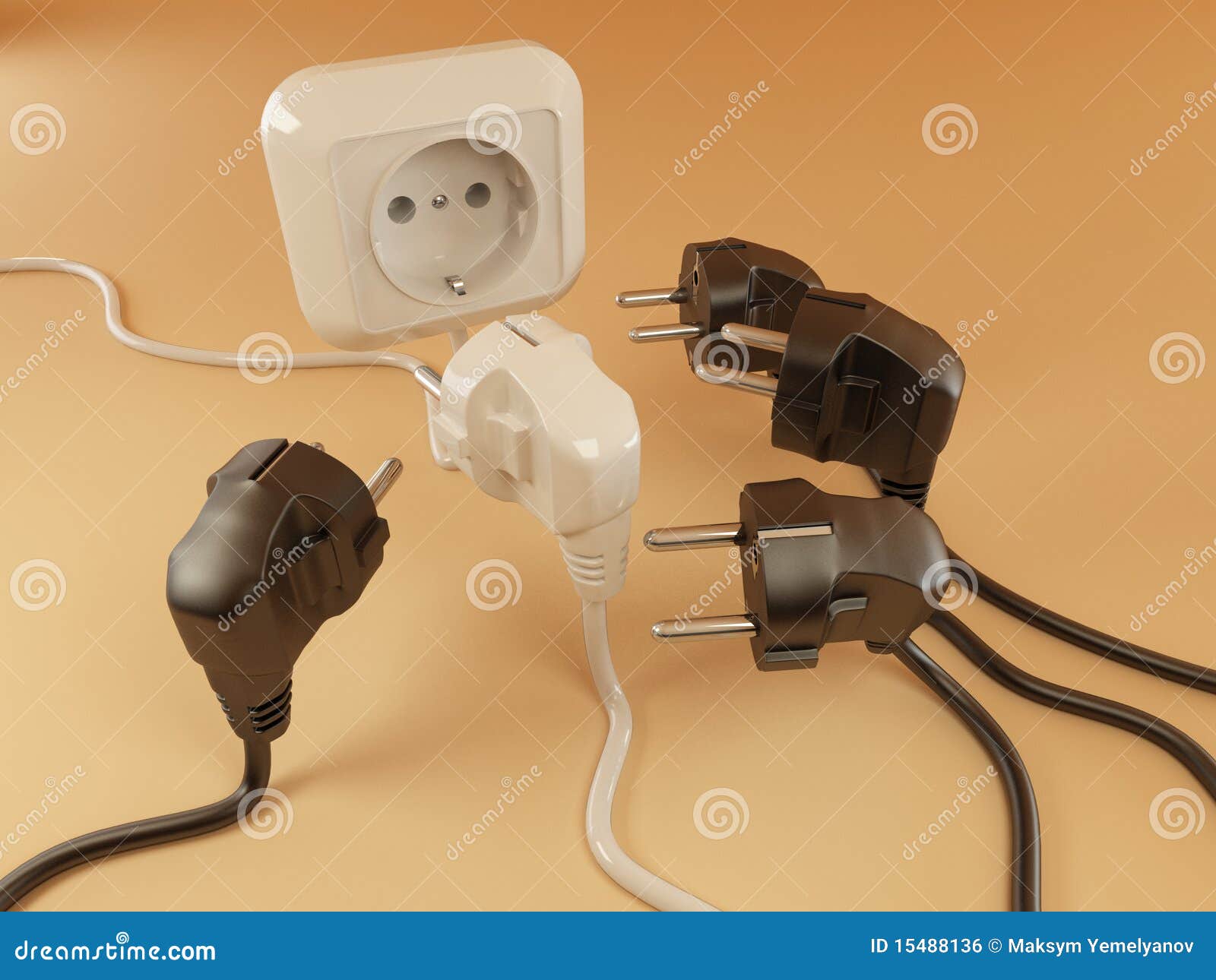 Plugs and Socket stock illustration. Illustration of cable - 15488136