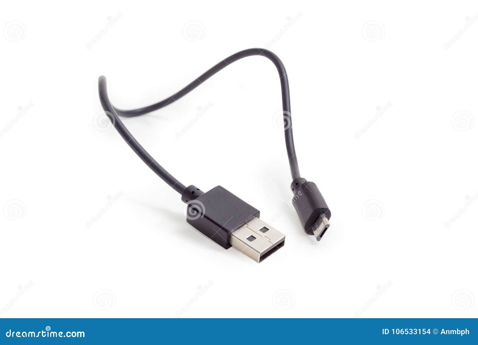 Plugs USB and Micro-USB on Ends of Cable Closeup Stock Photo - Image of ...