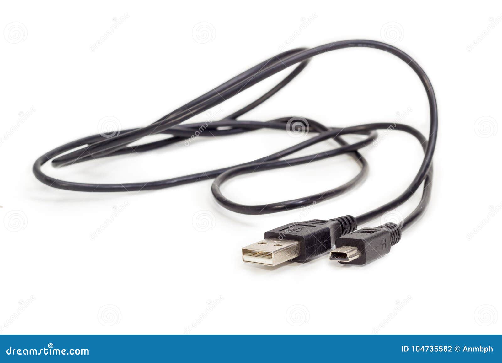 Plugs USB and Mini-USB on Ends of Cable Closeup Stock Photo - Image of ...