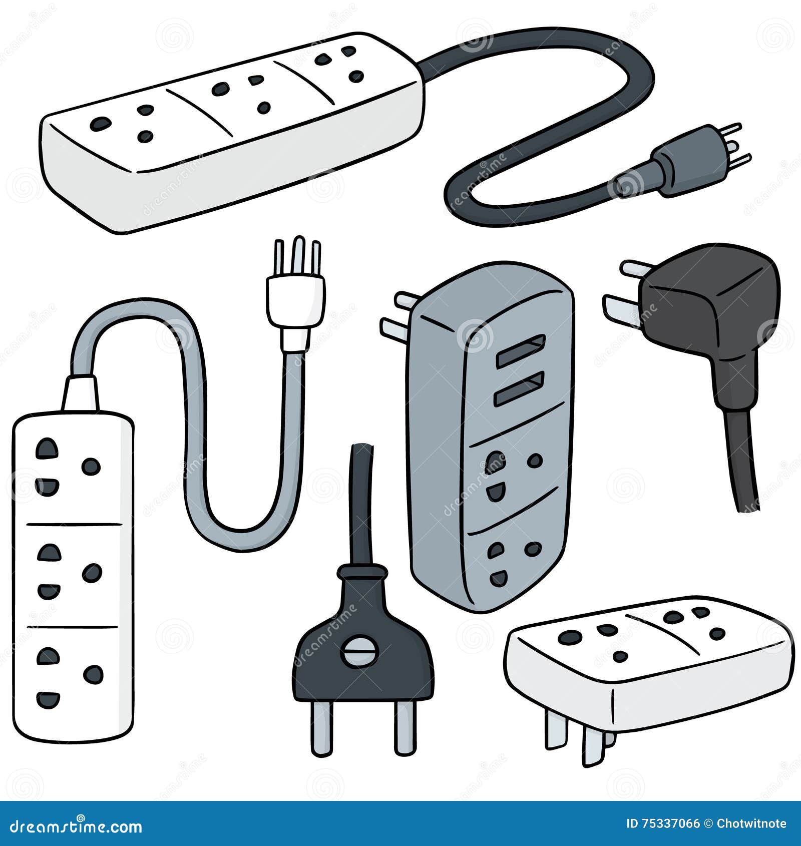 Plugs stock vector. Illustration of appliance, deco, cartoon - 75337066