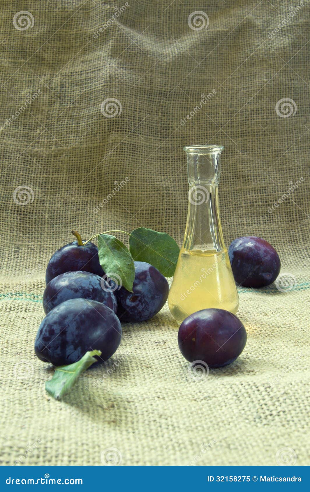 Plum Brandy or Schnapps and Tasty Plum Fruit. Stock Image - Image of ...