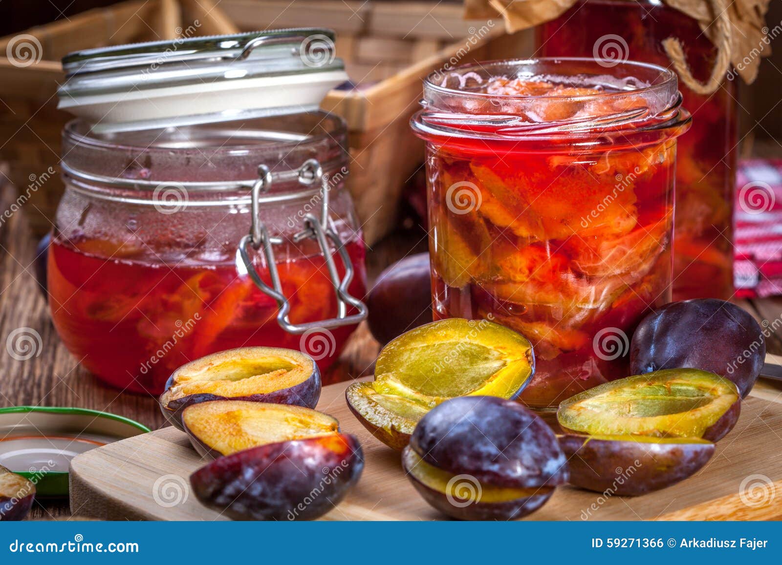 Plum compote. stock photo. Image of fruit, canned, plum - 59271366