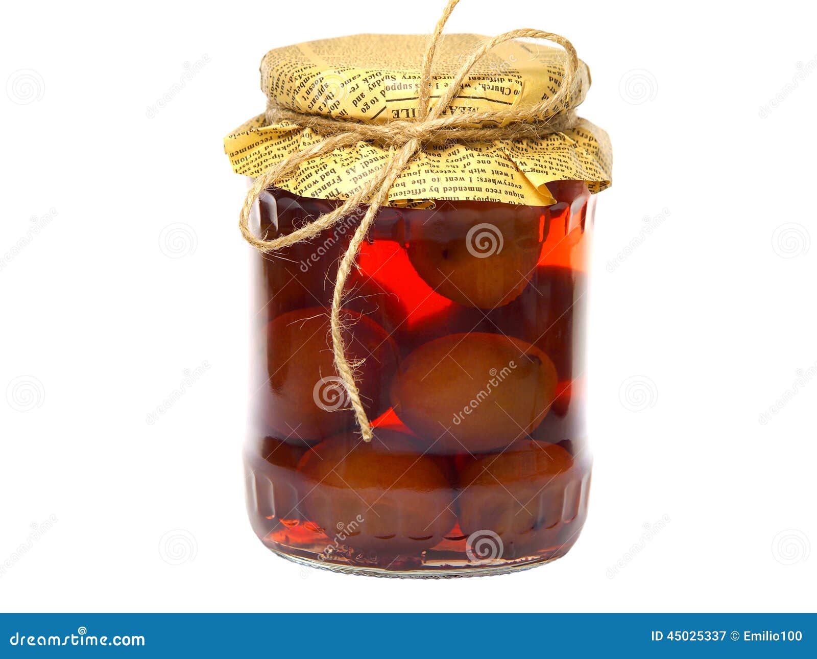 Plum Compote in a Glass Jar Stock Image - Image of isolated, juice ...