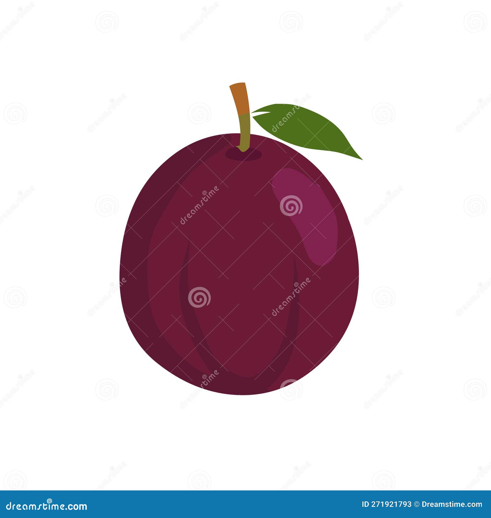 Plum Fruit Illustration Cartoon With Number 1 Fans Glove ...