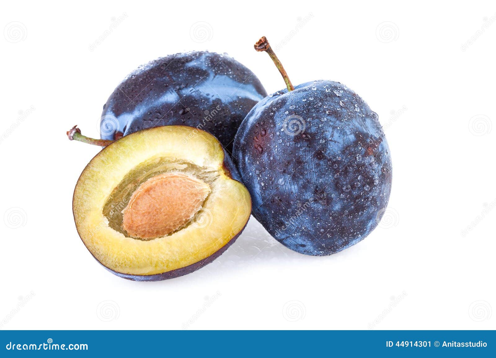 Plum Fruit Isolated on White Stock Image - Image of juice, closeup ...