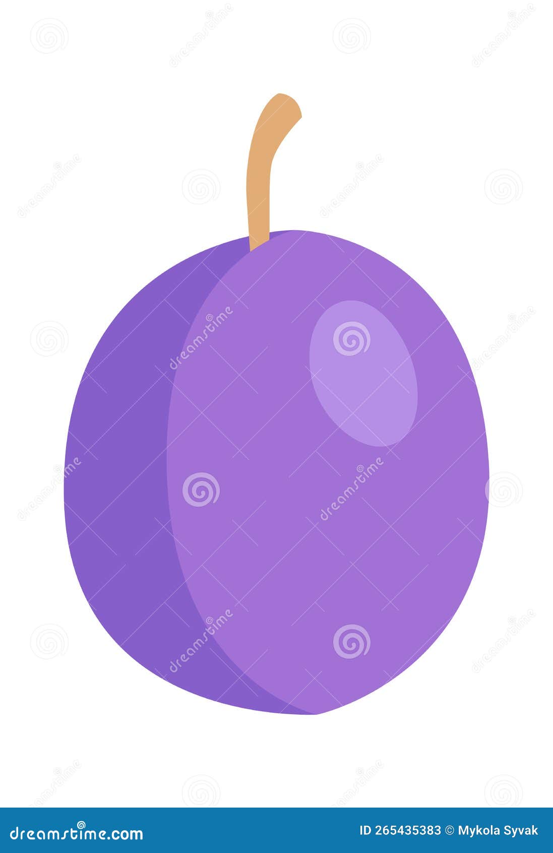 Plum Fruit Tree Flat Icon Organic Garden Berry Stock Vector ...