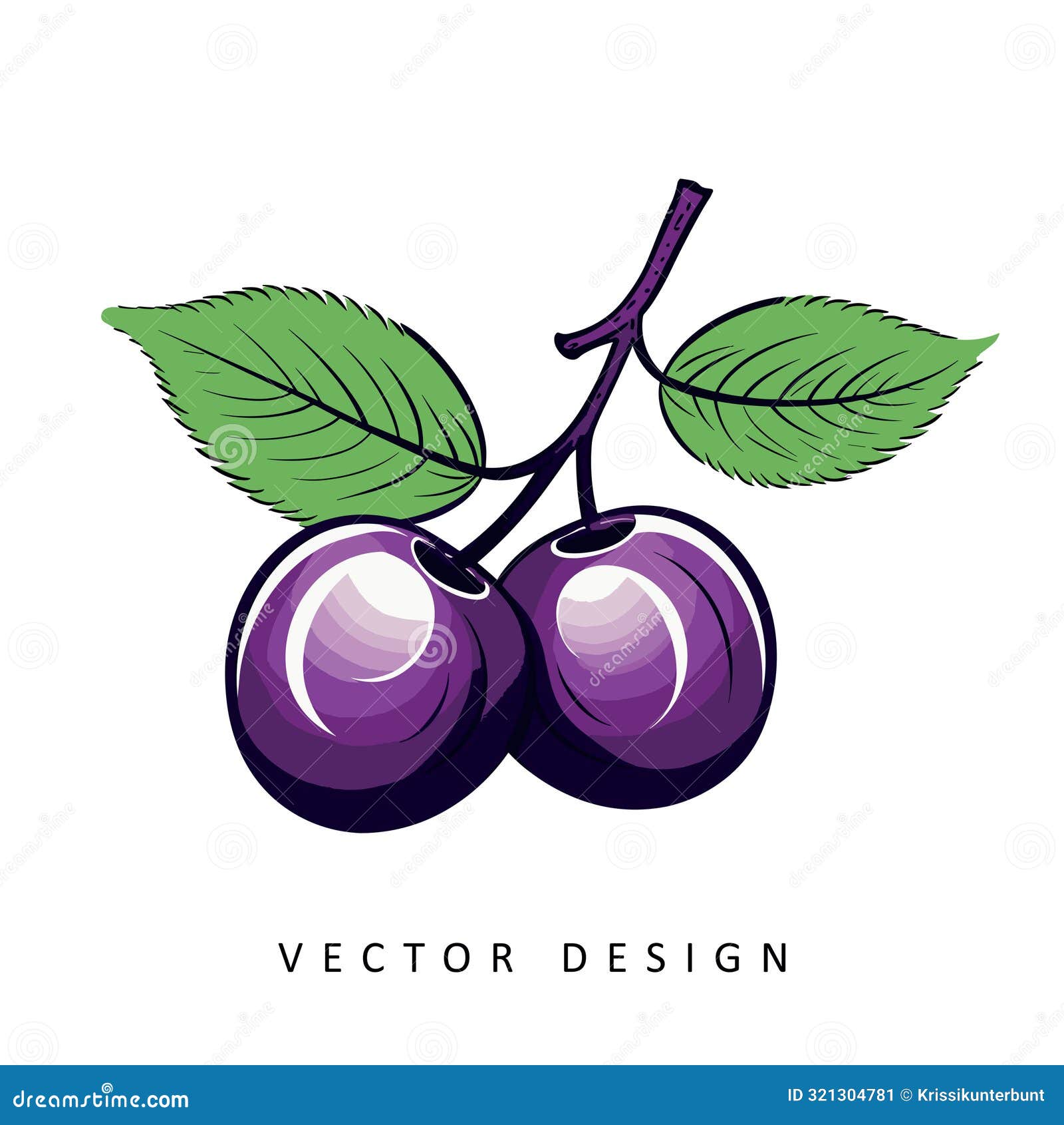 Plum Fruits Vector Design AI Generated Stock Vector - Illustration of ...