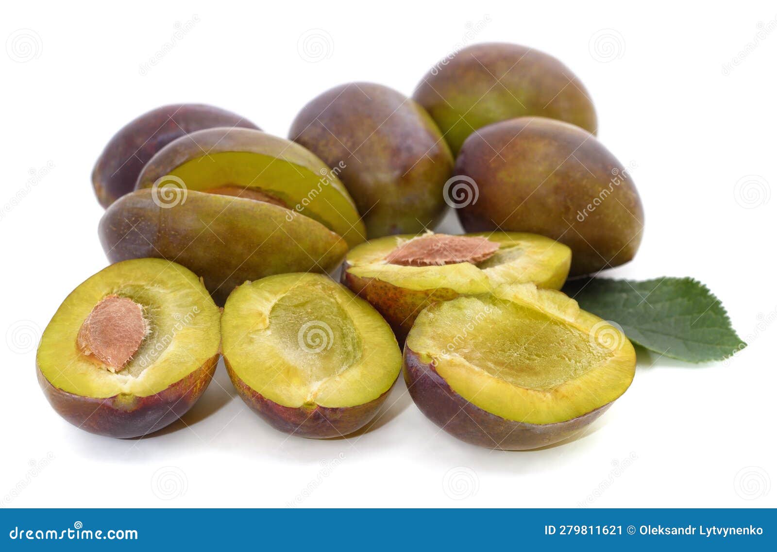 Plum halves with pits stock image. Image of prune, healthy - 279811621