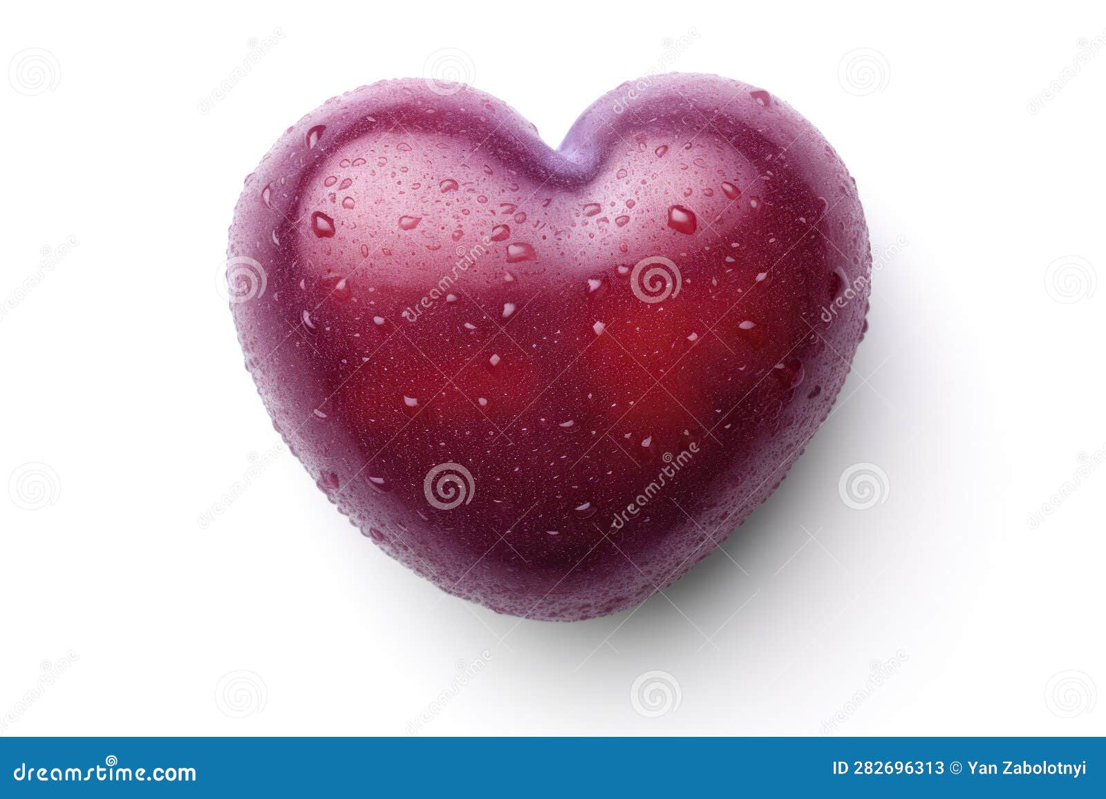 Plum in Heart Shape on White Background. Generative AI Stock ...
