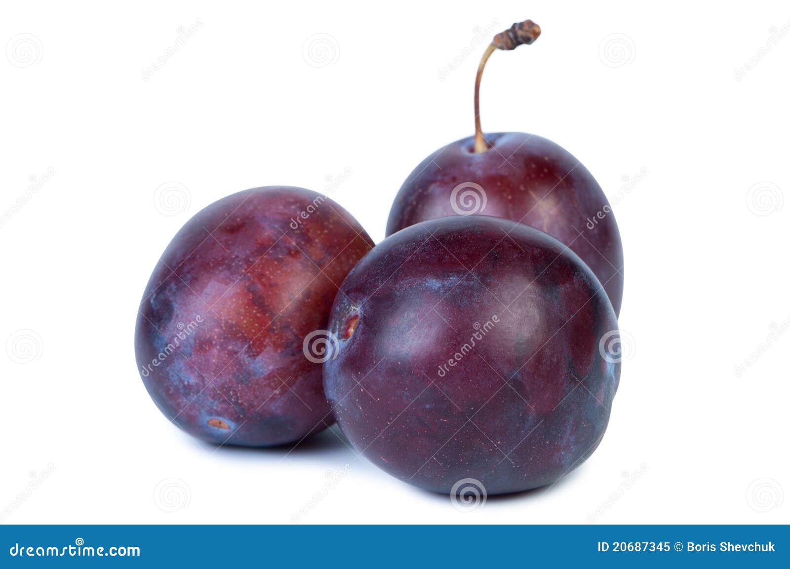Plum Isolate on White Background. Stock Image - Image of season, ripe ...