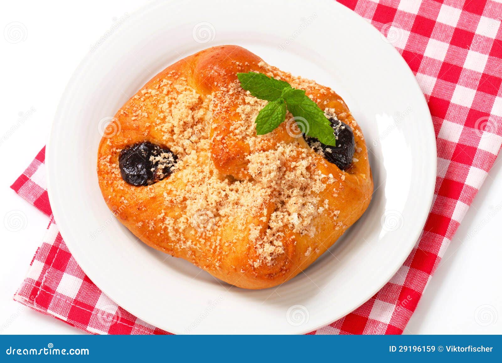 Plum jam filled pastry stock image. Image of checked - 29196159