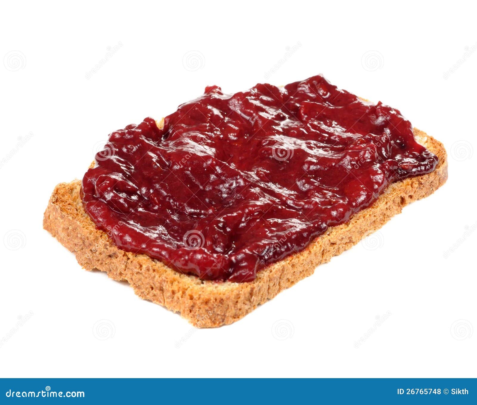 Plum Jam Toast Isolated on White Background Stock Photo - Image of ...