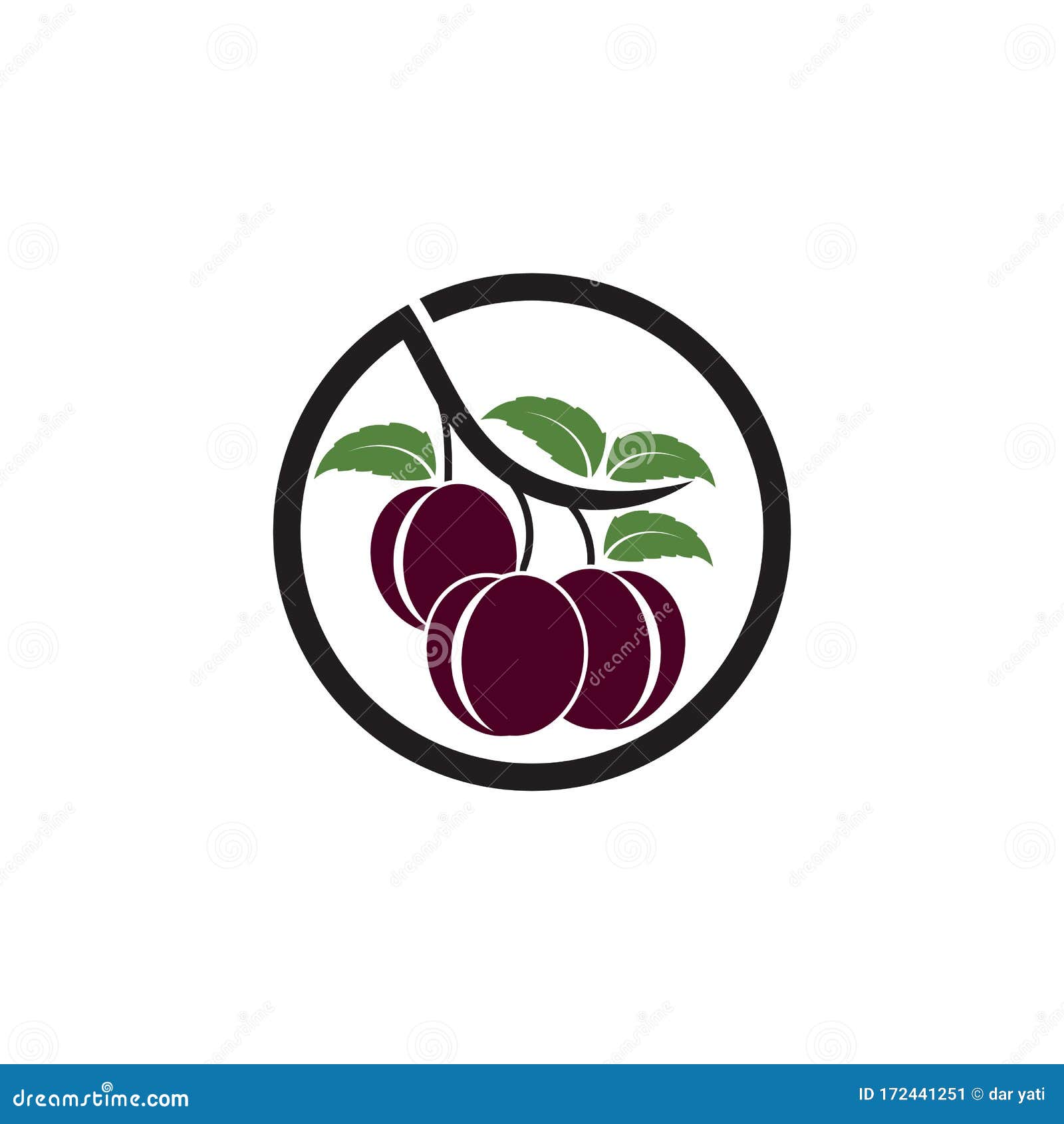 Plum Logo Vector Icon Design Stock Vector - Illustration of nature ...