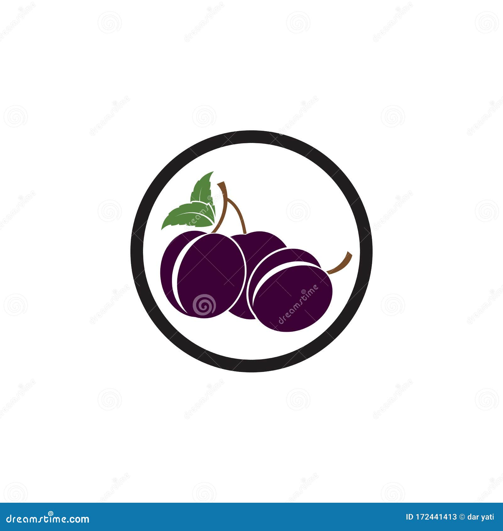 Plum Logo Vector Icon Design Stock Vector - Illustration of plum ...