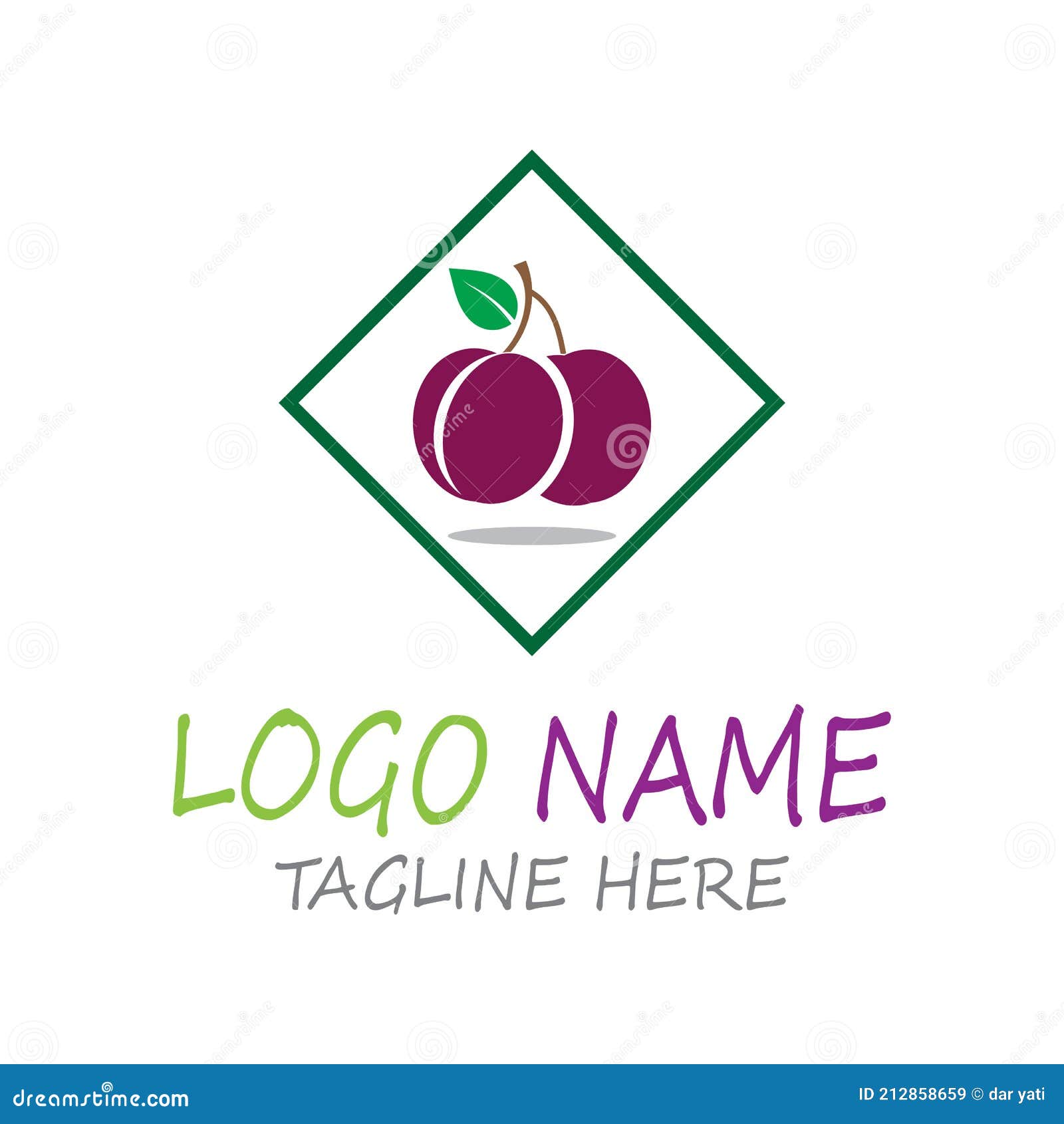 Plum Logo Vector Icon Design Template Stock Vector - Illustration of ...