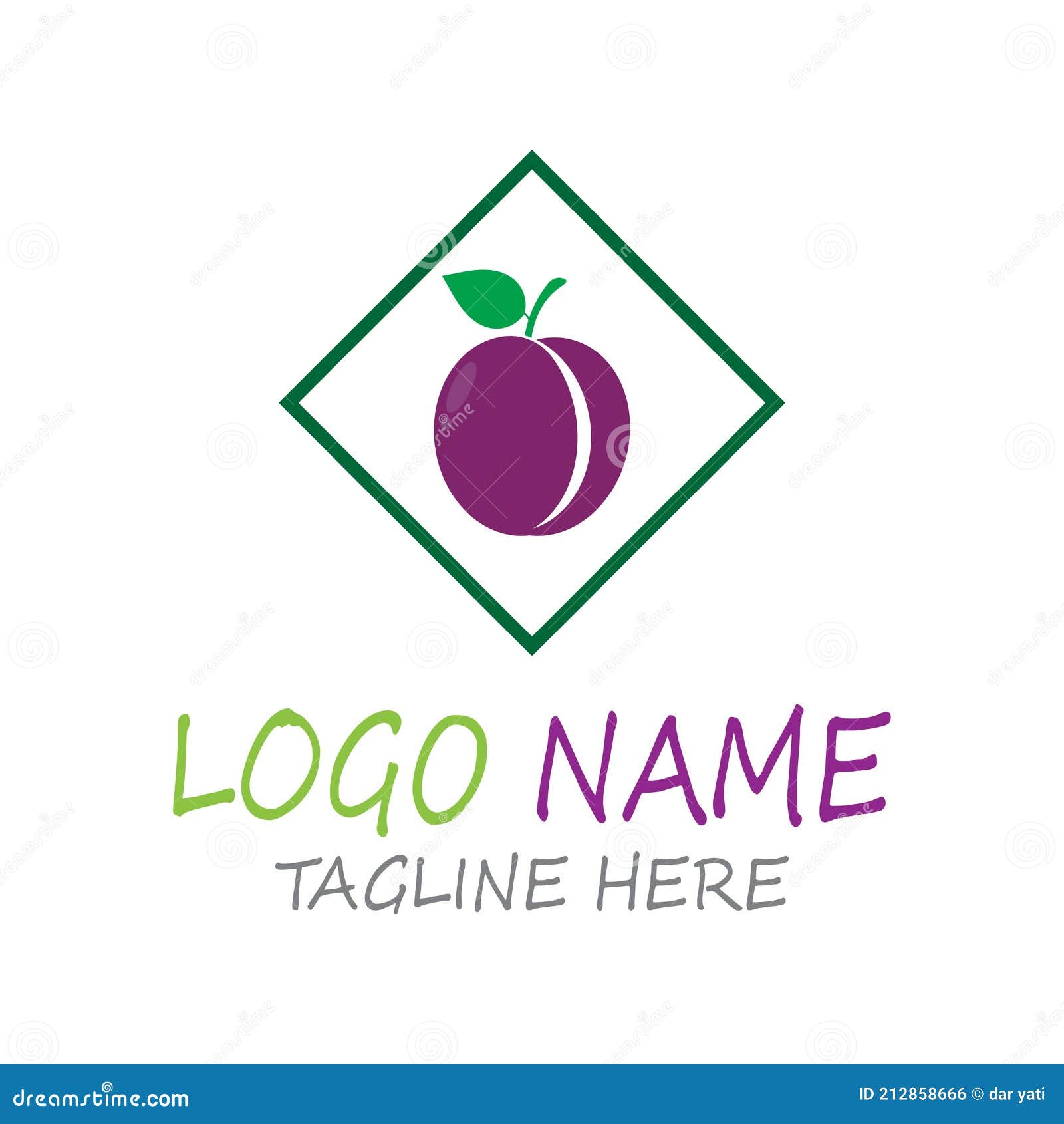 Plum Logo Vector Icon Design Template Stock Vector - Illustration of ...