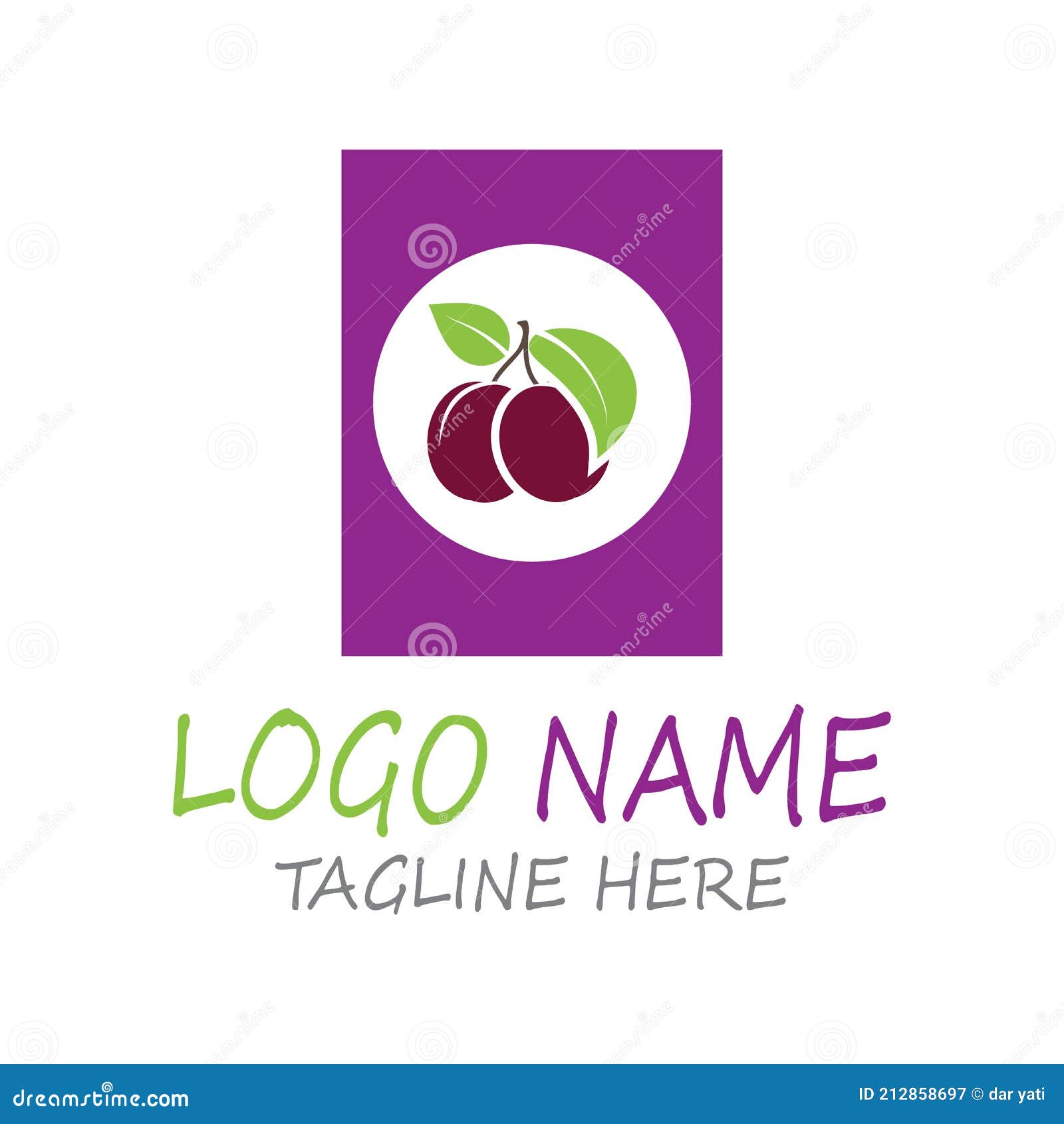 Plum Logo Vector Icon Design Template Stock Vector - Illustration of ...