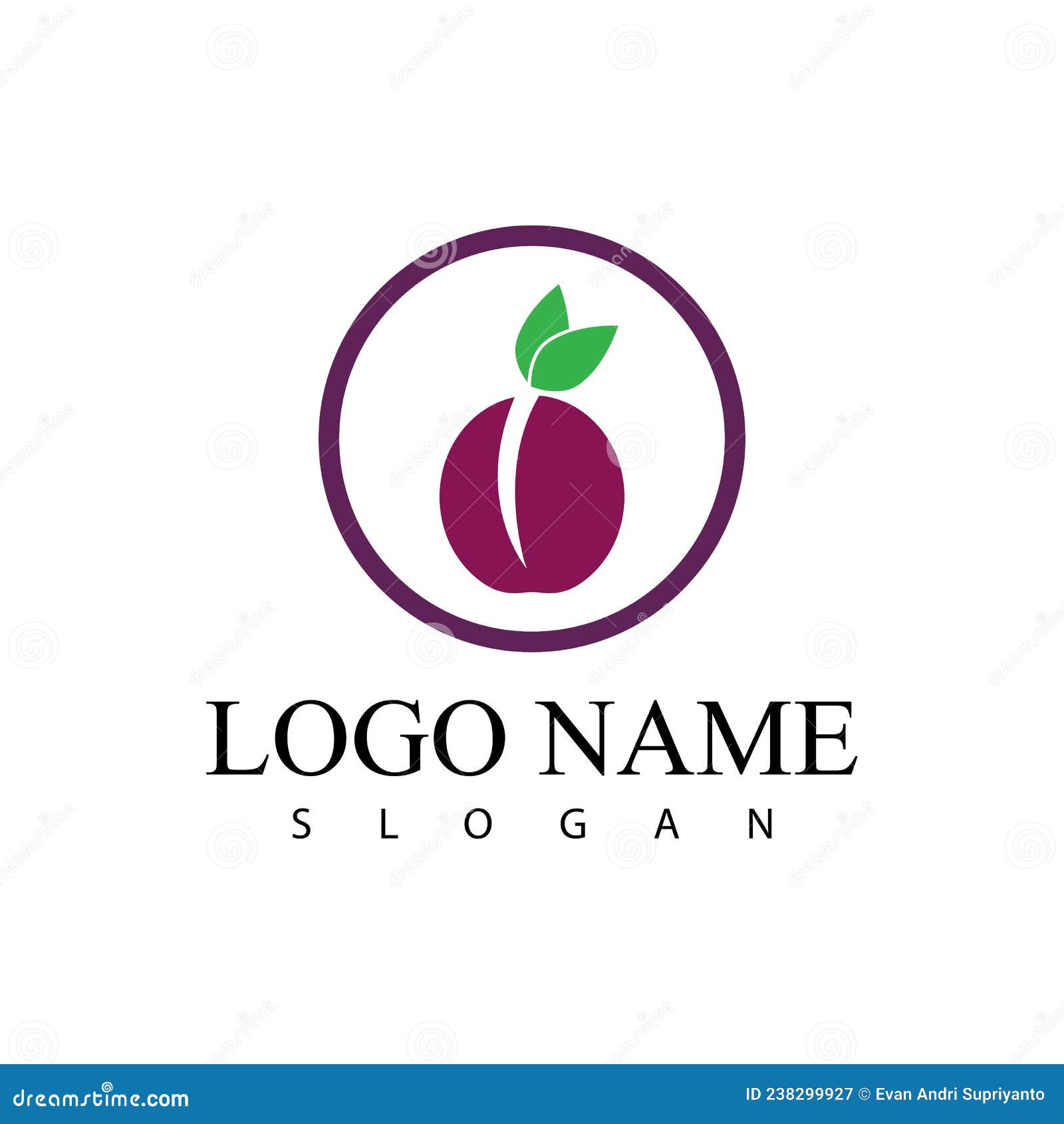 Plum Logo Vector Icon Design Template Stock Vector - Illustration of ...