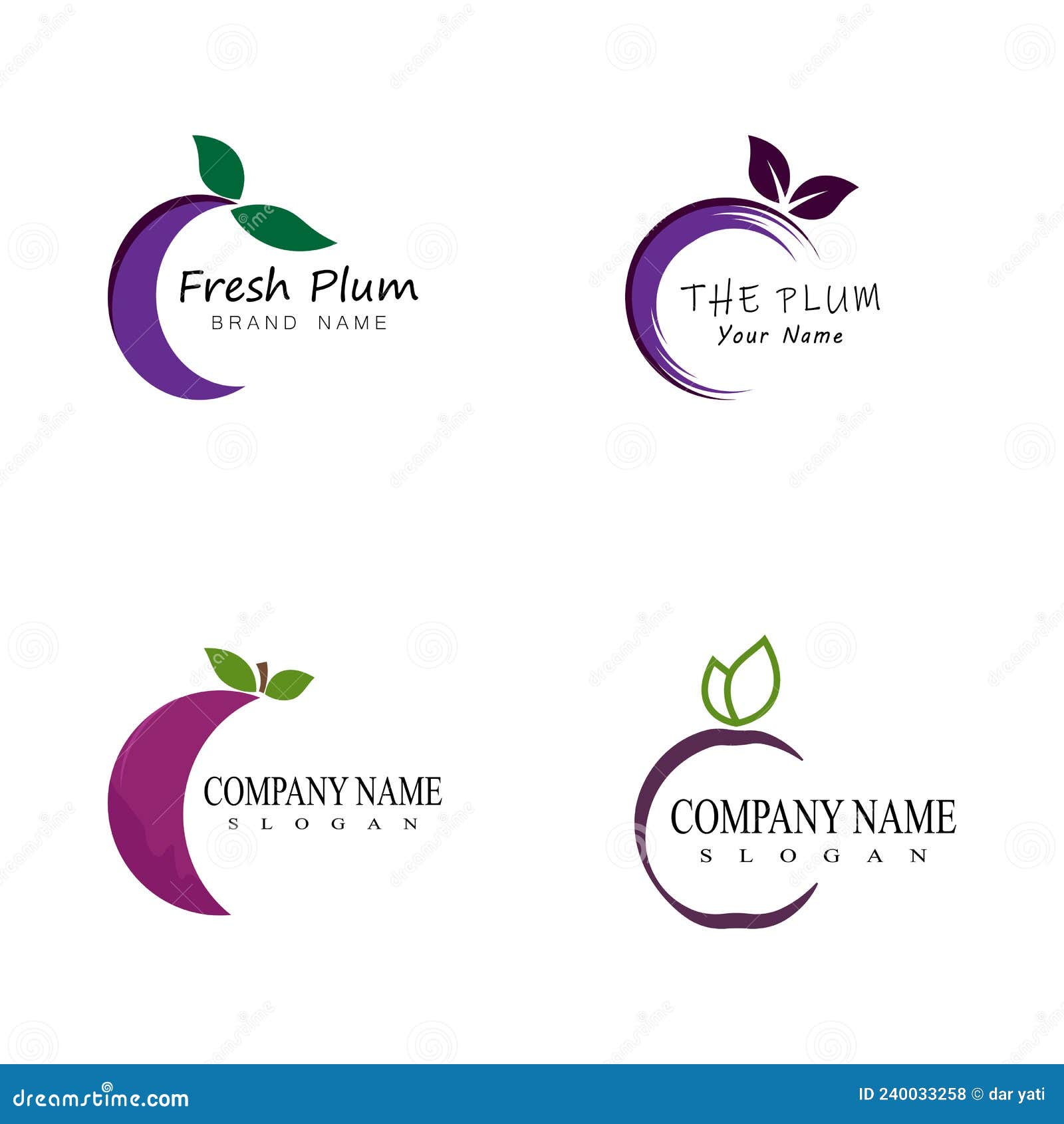 Plum Logo Vector Icon Design Template Stock Vector - Illustration of ...