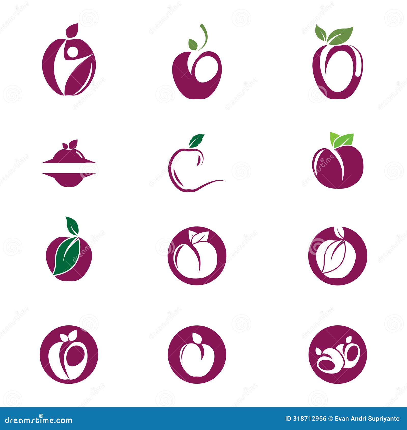 Plum Logo Vector Template and Symbol Stock Vector - Illustration of ...