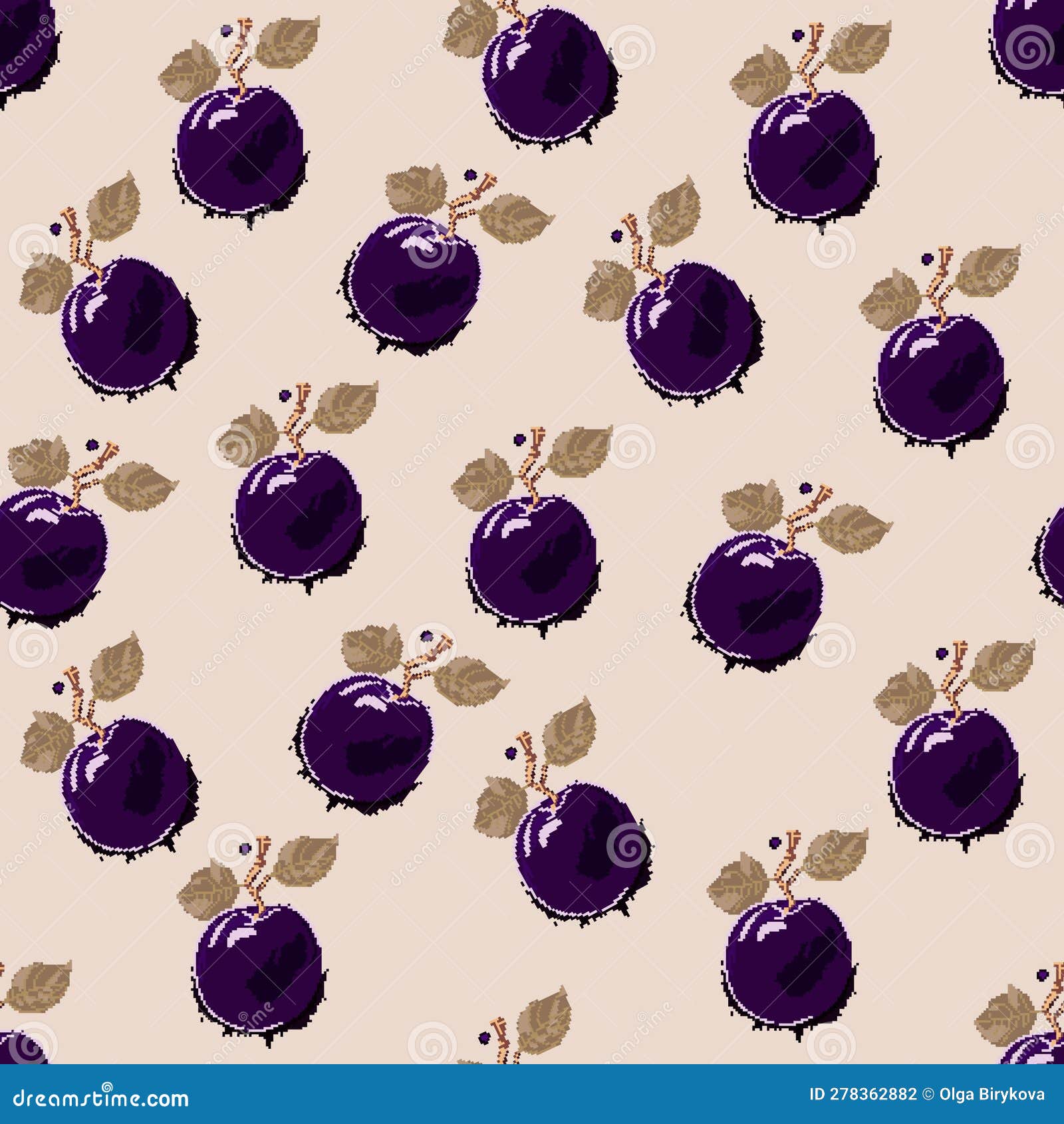 Plum pattern stock illustration. Illustration of seamless - 278362882