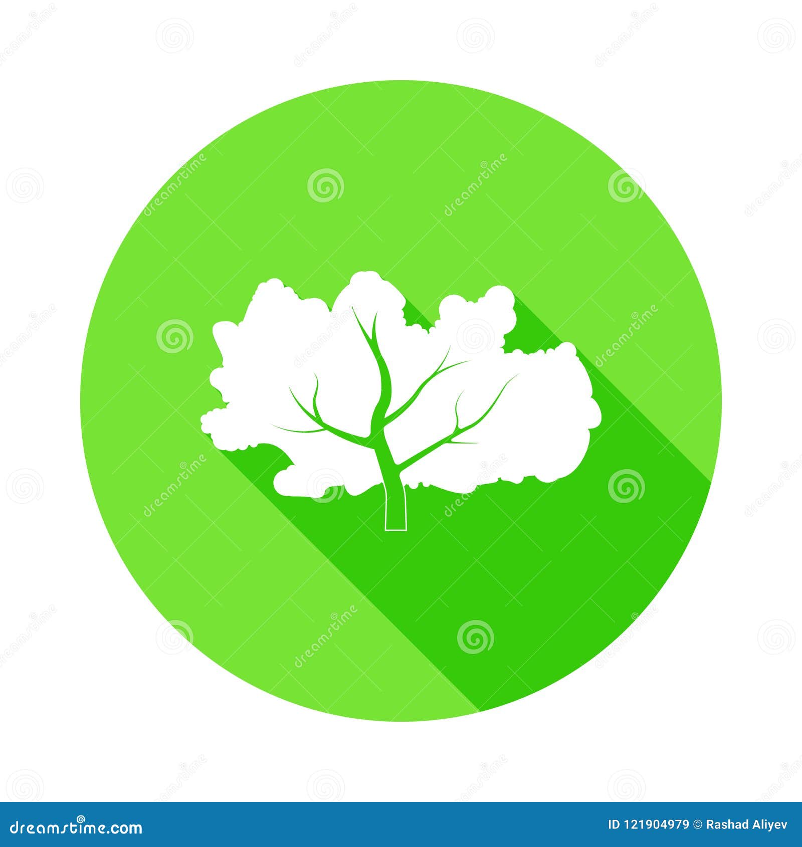 Plum Tree Icon in Flat Long Shadow Style Stock Illustration ...