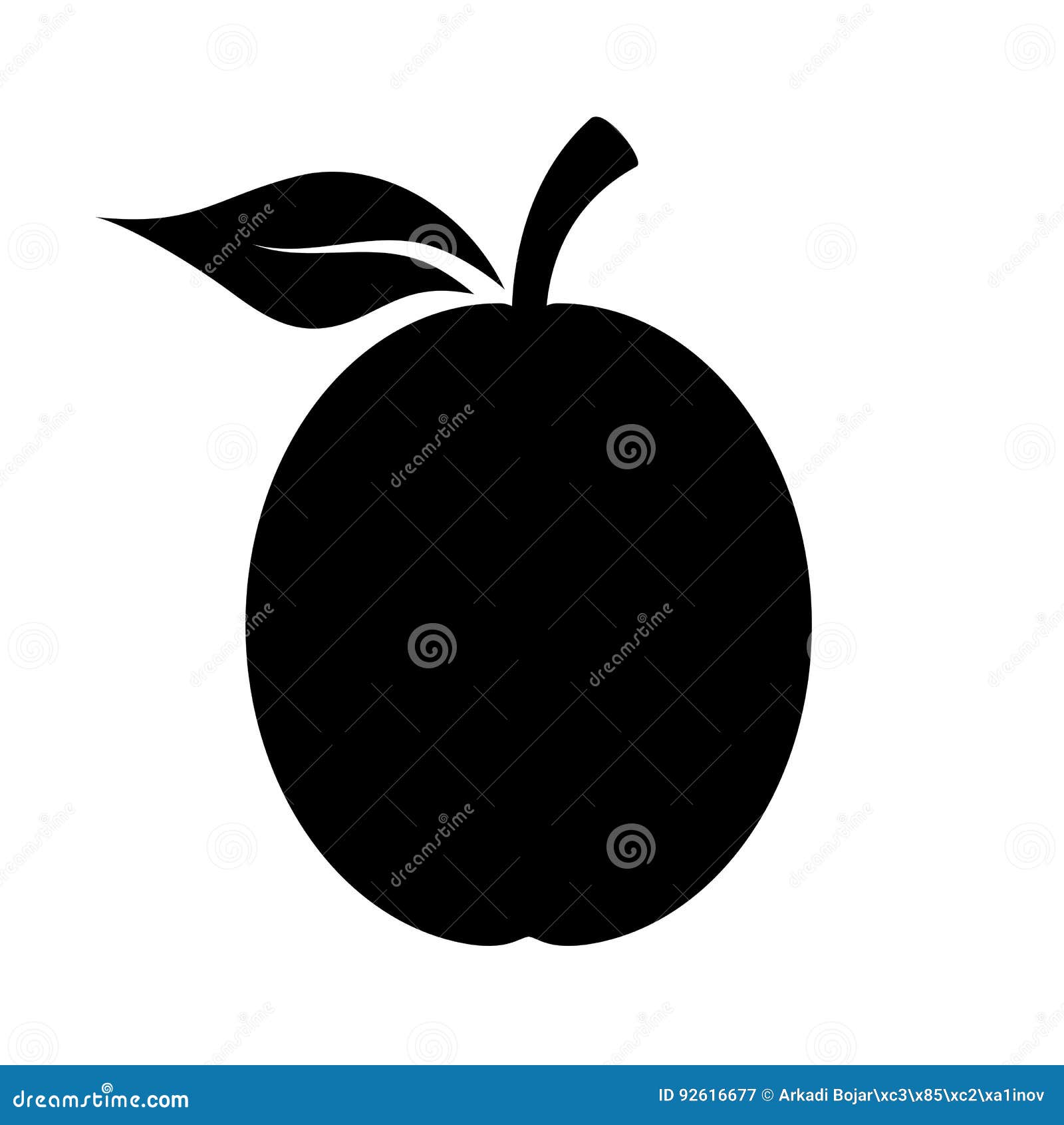 Plum vector icon stock vector. Illustration of agriculture - 92616677
